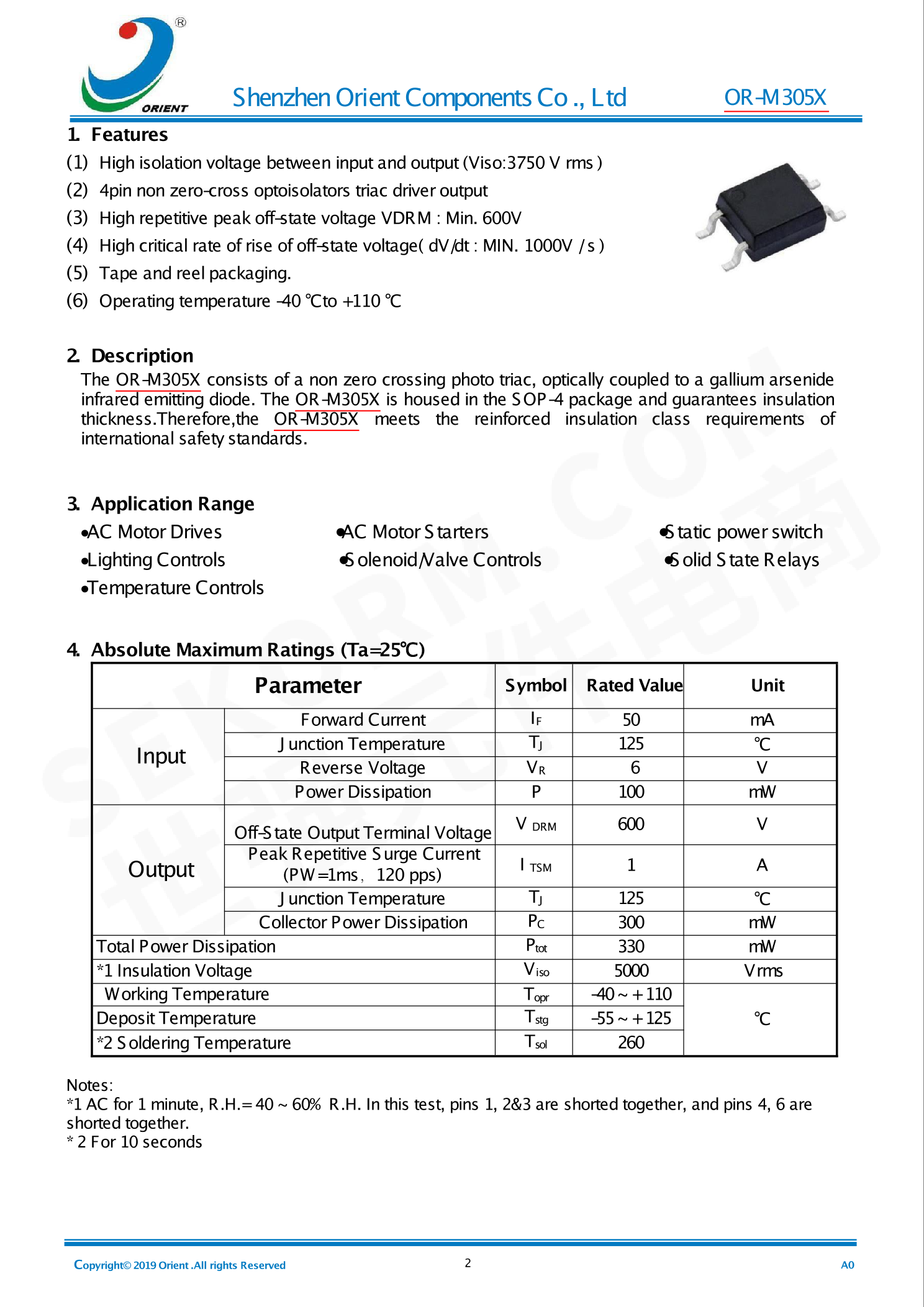OR-M3052_（Orient(奥伦德)）OR-M3052中文资料_价格_PDF手册-立创电子商城