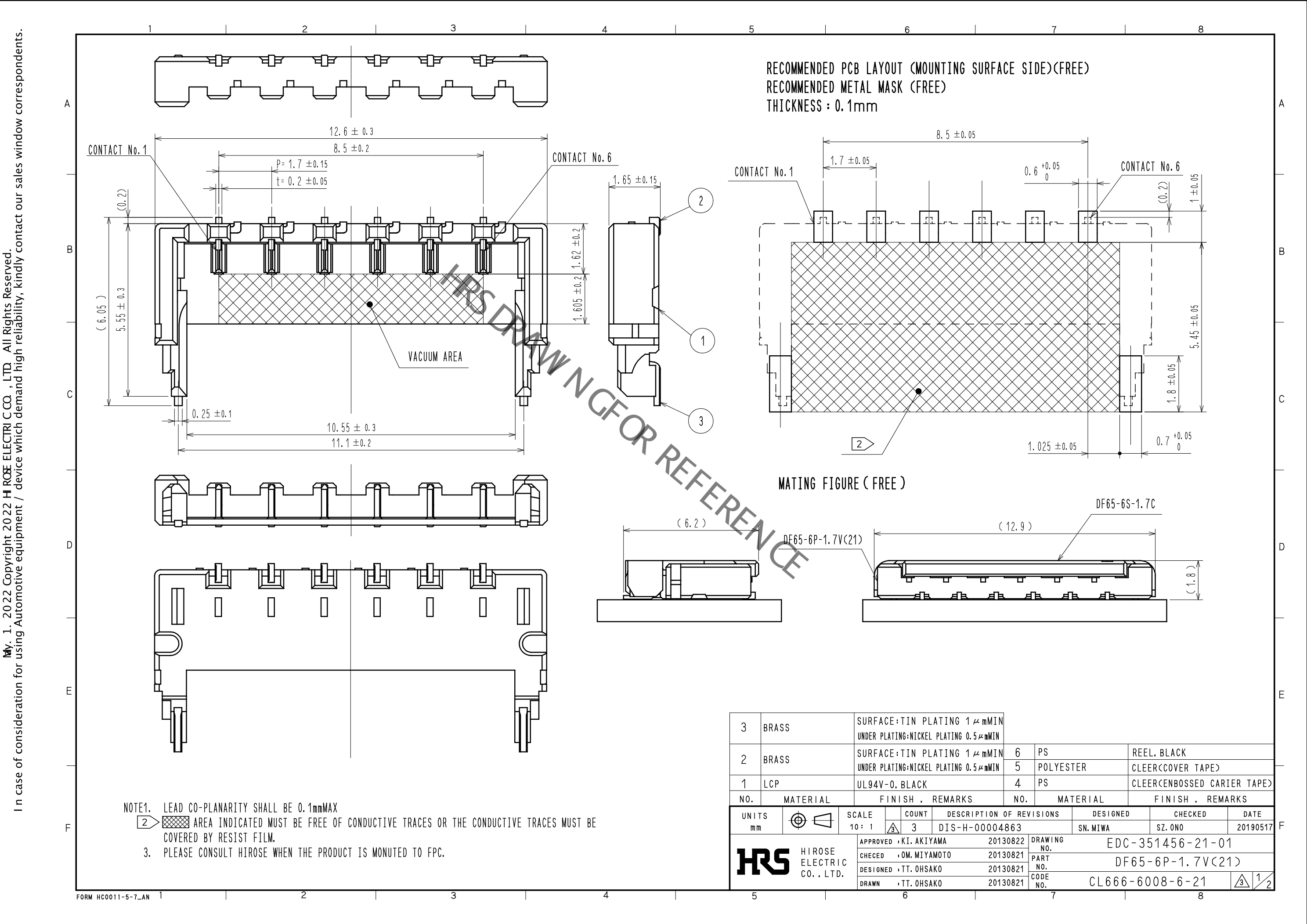 DF65-6P-1.7V(21)_（HRS(广濑)）DF65-6P-1.7V(21)中文资料_价格_PDF手册-立创电子商城