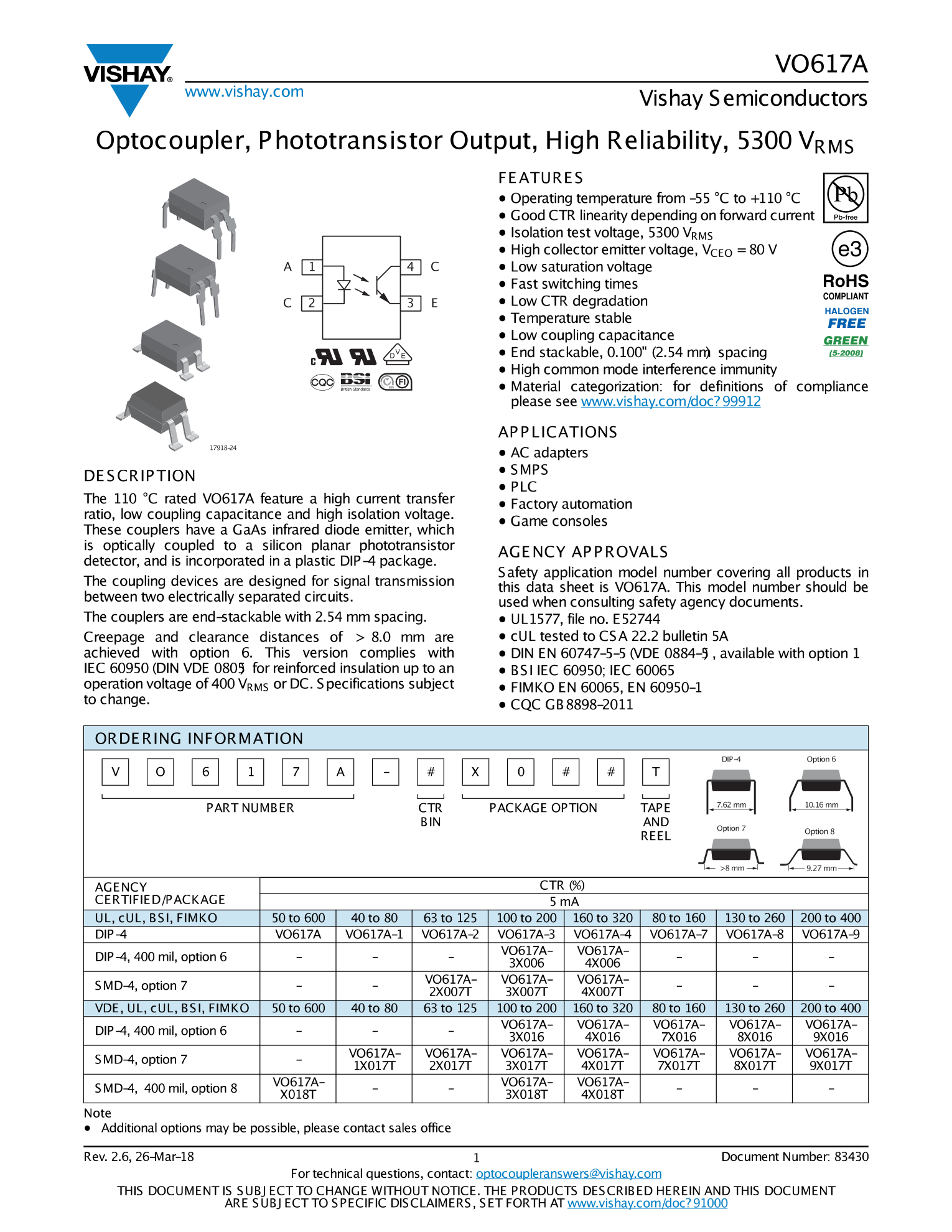 VO617A-3X017T_（VISHAY(威世)）VO617A-3X017T中文资料_价格_PDF手册-立创电子商城