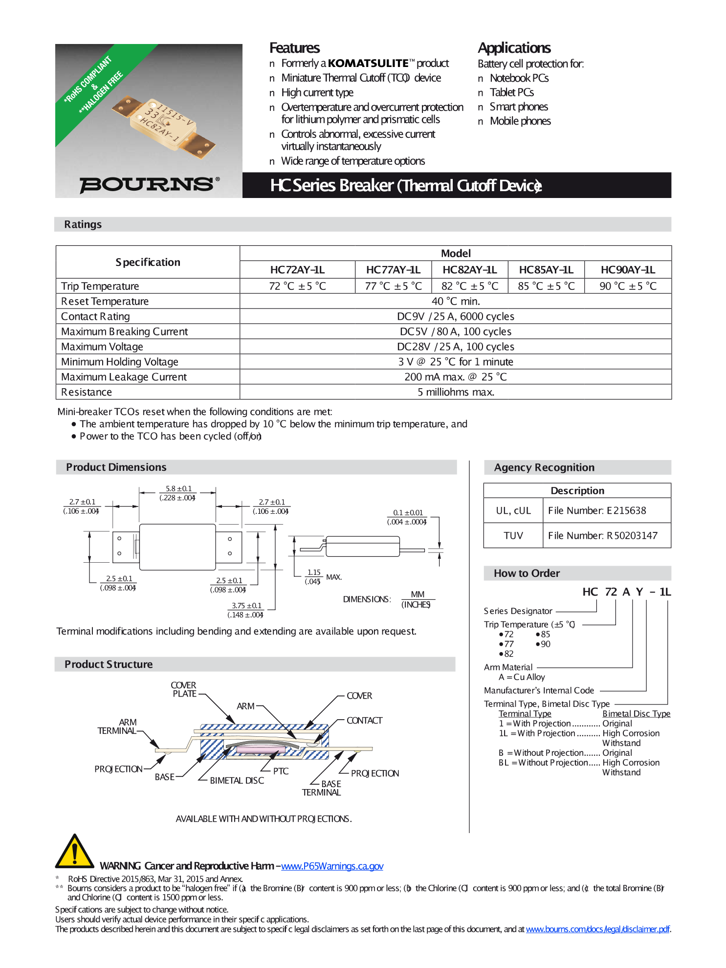 HC77AY-B_（BOURNS）HC77AY-B中文资料_价格_PDF手册-立创电子商城