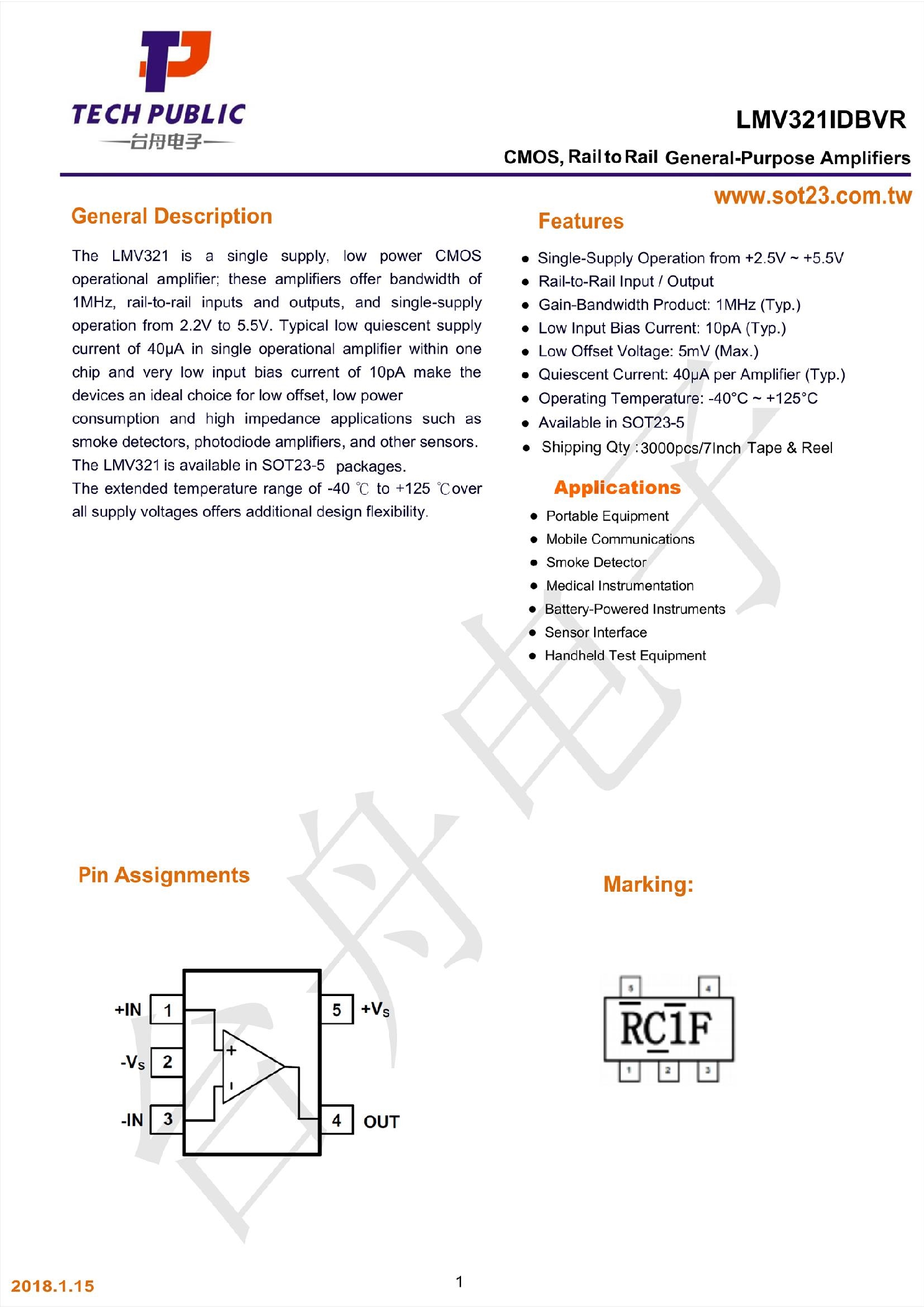 LMV321IDBVR_（TECH PUBLIC(台舟)）LMV321IDBVR中文资料_价格_PDF手册-立创电子商城