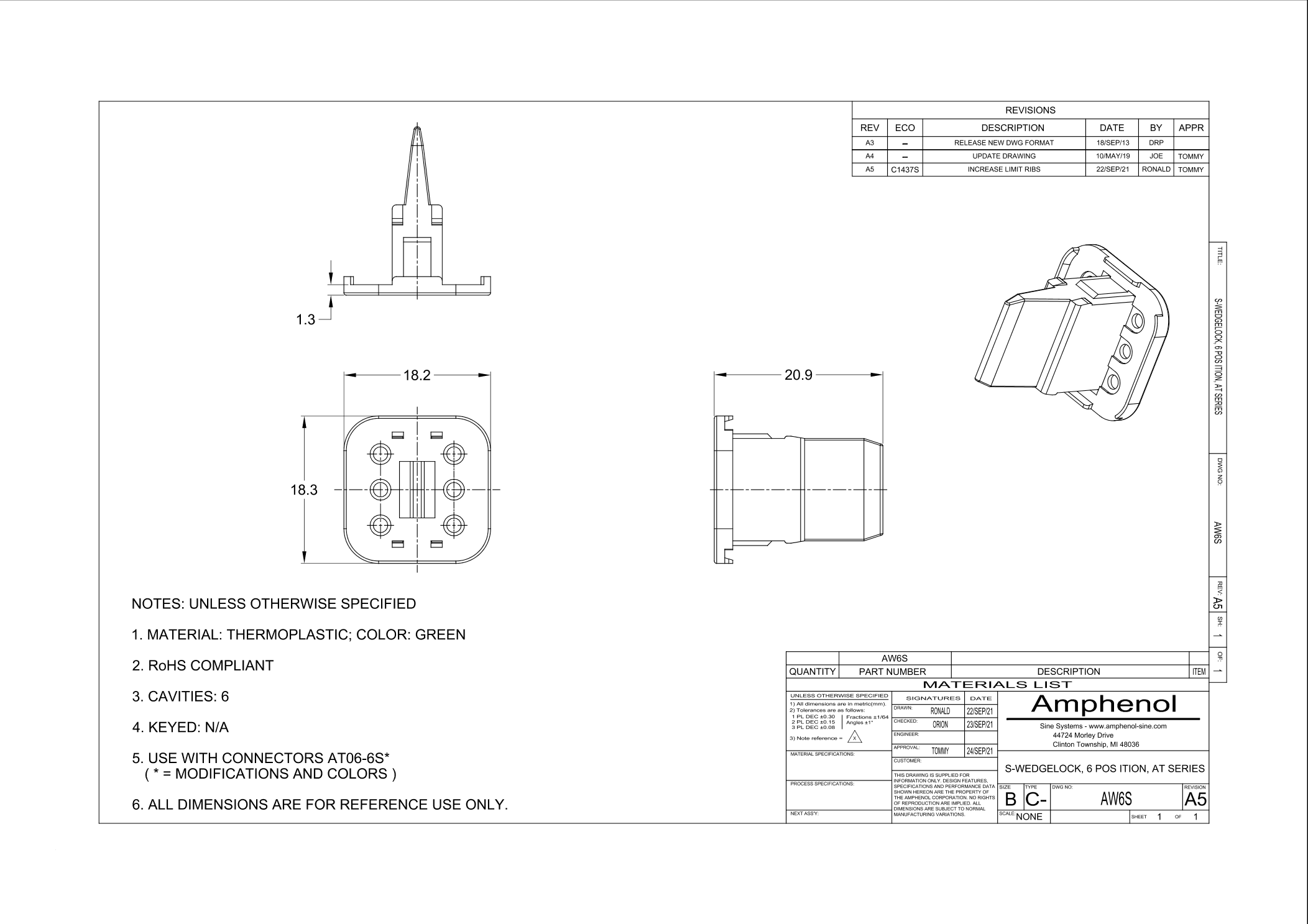 AW6S_（Amphenol）AW6S中文资料_价格_PDF手册-立创电子商城