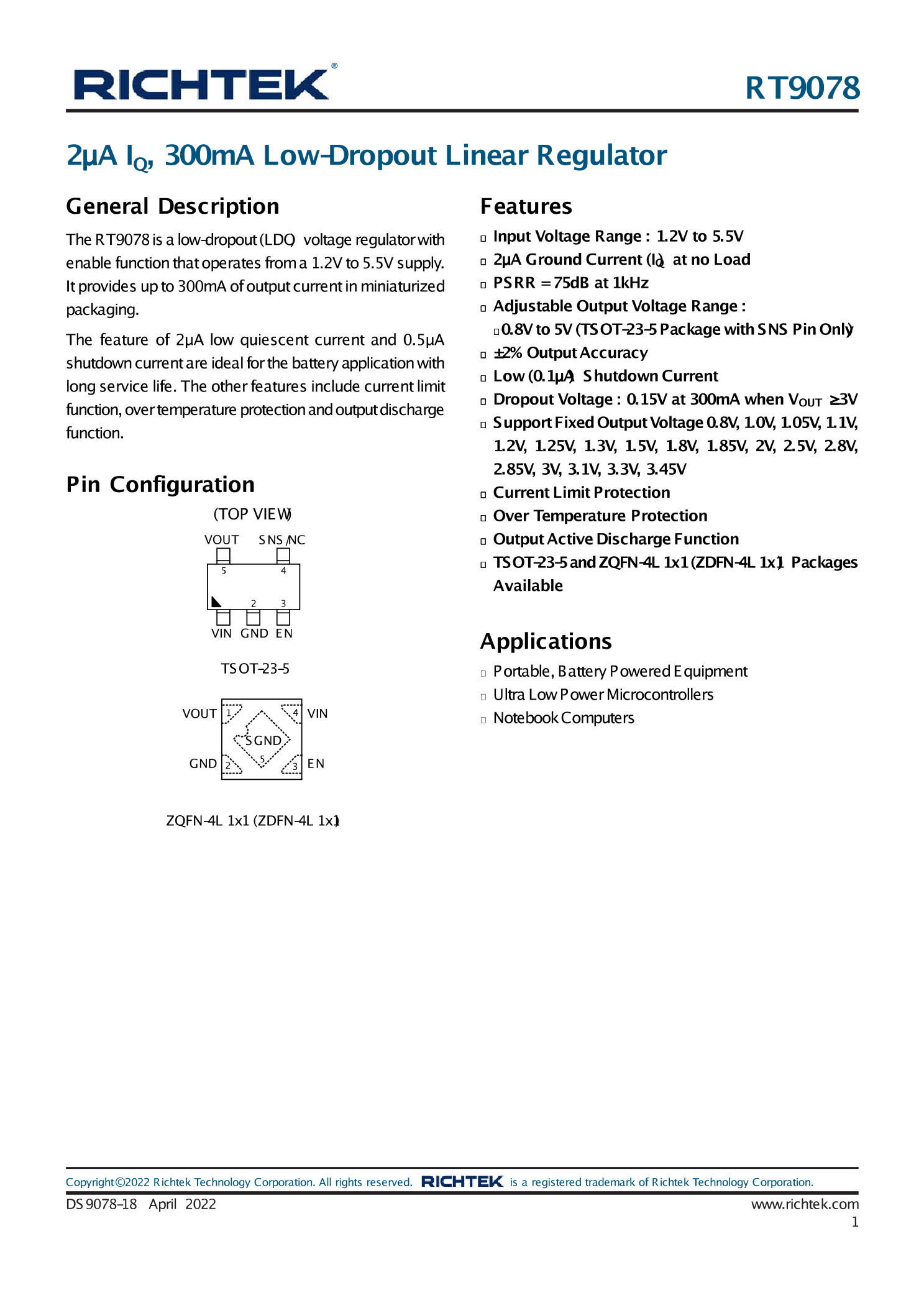 RT9078-28GQZ_（RICHTEK(立锜)）RT9078-28GQZ中文资料_价格_PDF手册-立创电子商城