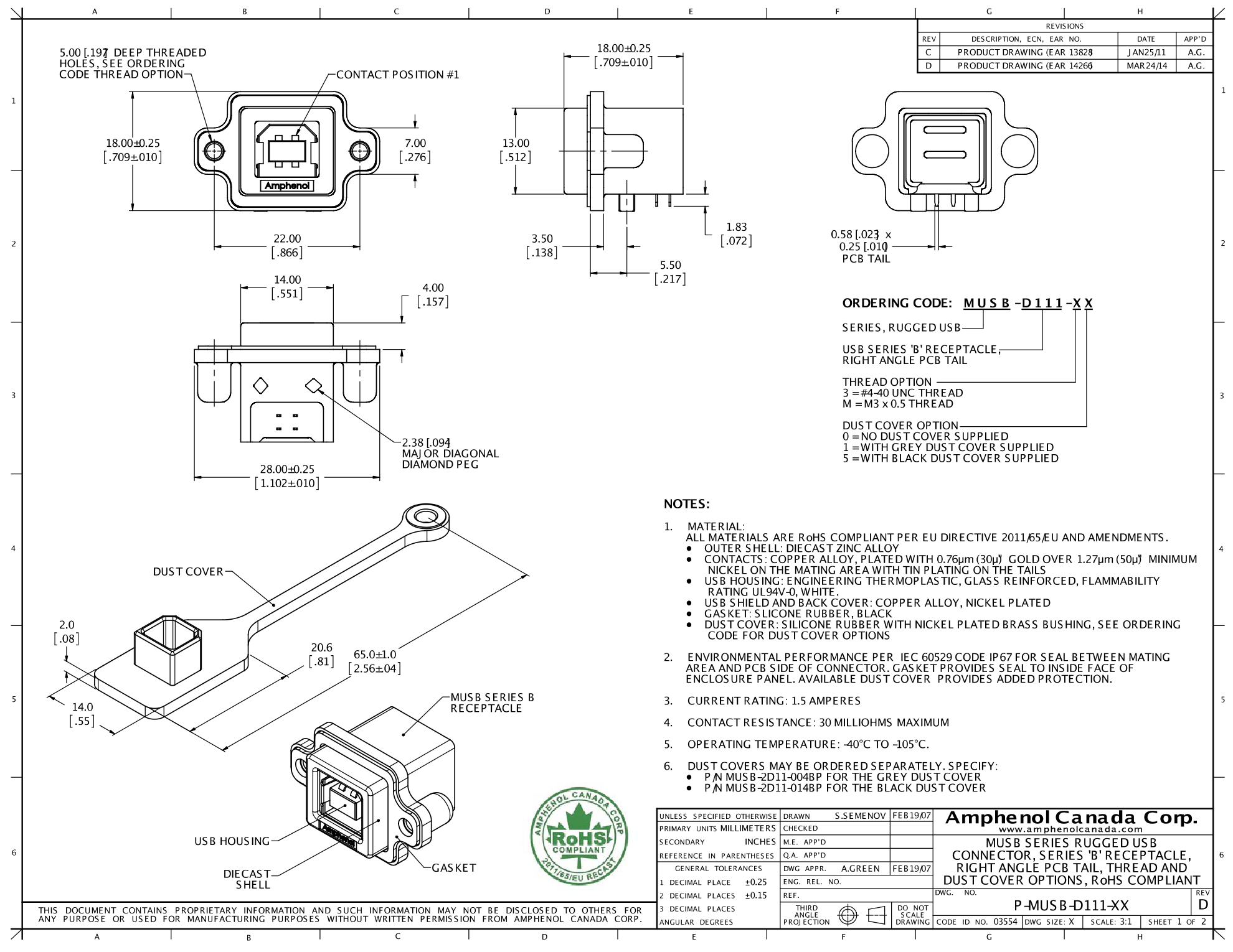 MUSBD111M0_（Amphenol）MUSBD111M0中文资料_价格_PDF手册-立创电子商城