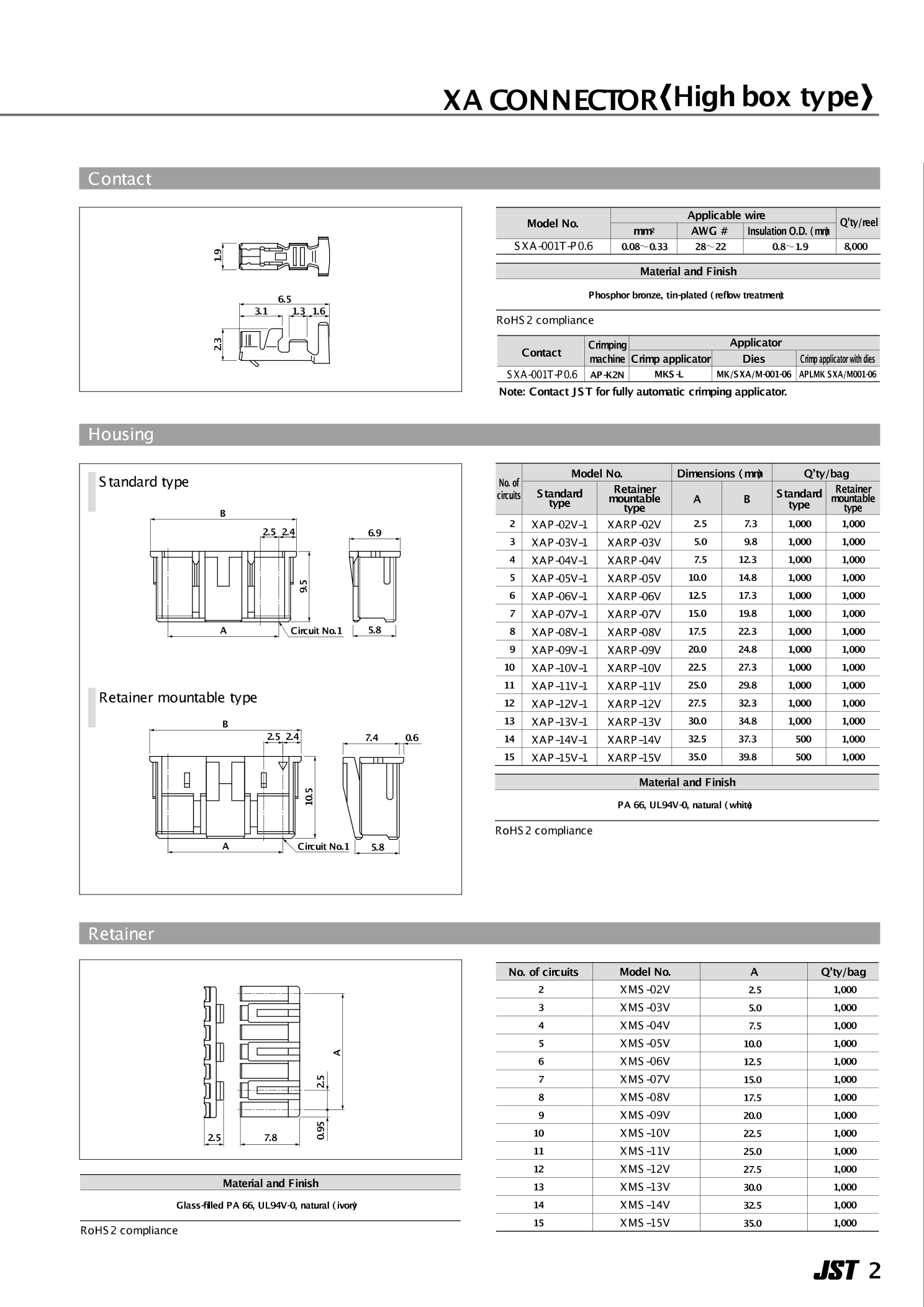 XARP-02V(N)_（JST）XARP-02V(N)中文资料_价格_PDF手册-立创电子商城