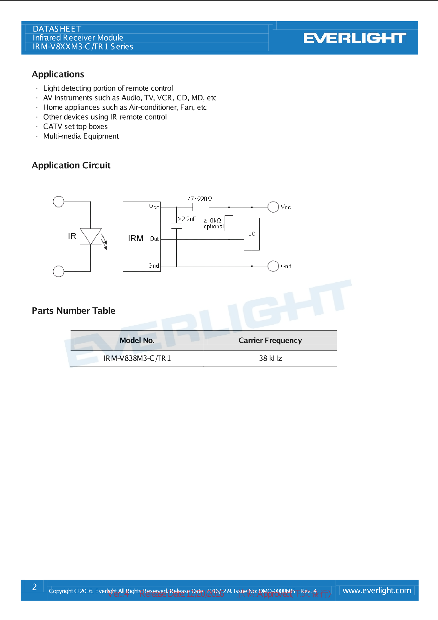 IRM-V838M3-C/TR1_（EVERLIGHT(亿光)）IRM-V838M3-C/TR1中文资料_价格_PDF手册-立创电子商城