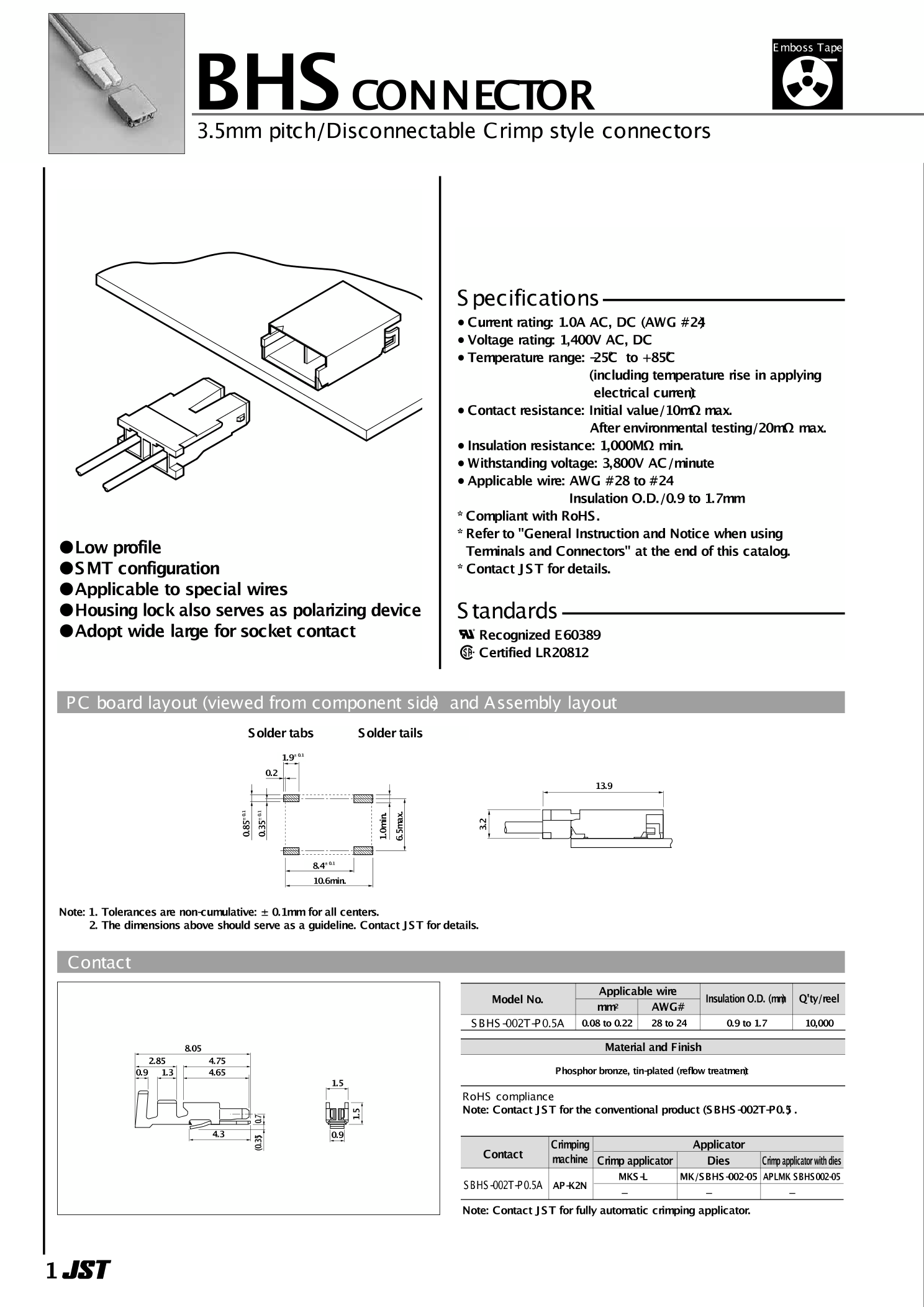 BHSR-02VS-1_（JST）BHSR-02VS-1中文资料_价格_PDF手册-立创电子商城