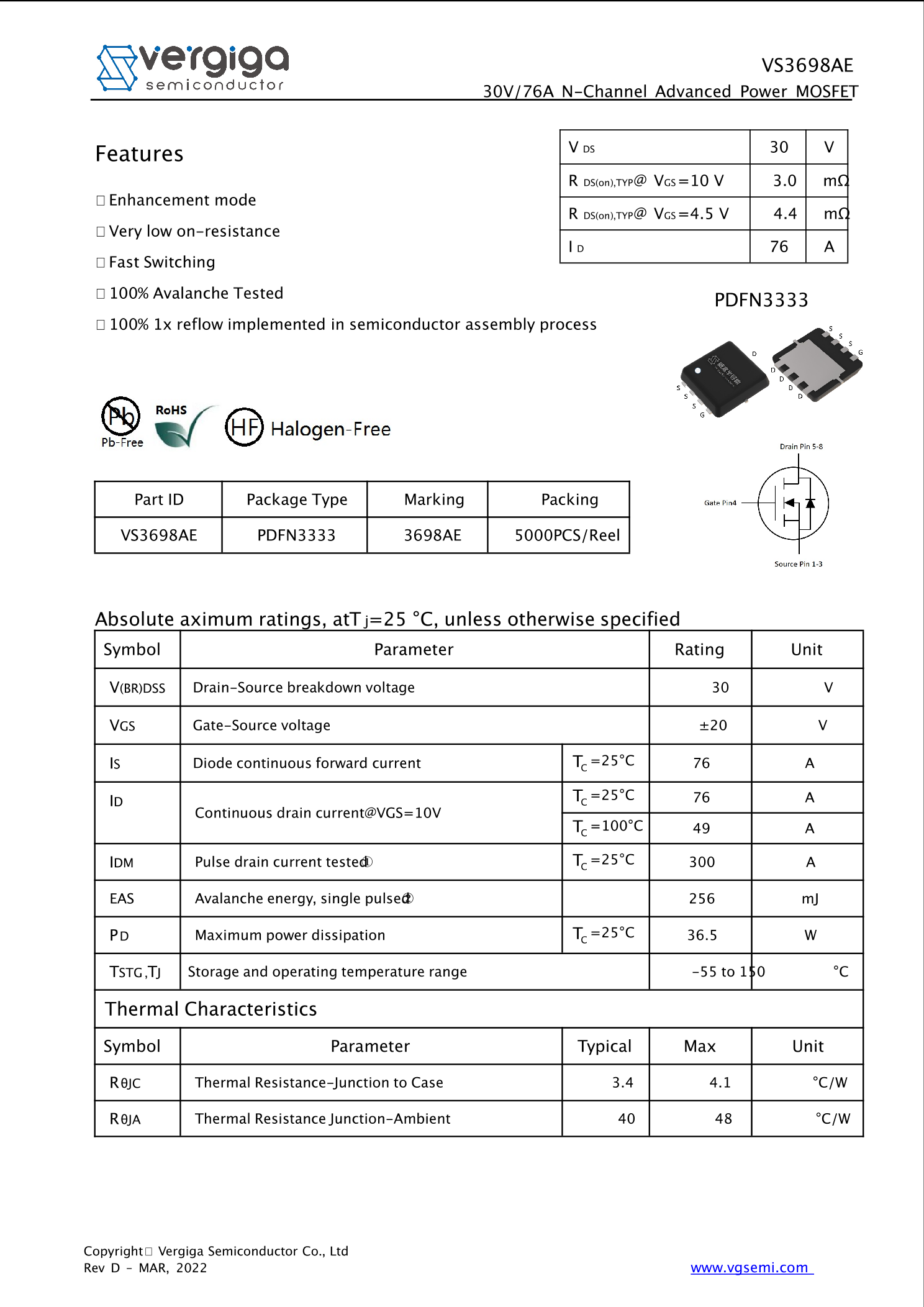 VS3698AE_（Vanguard(威兆)）VS3698AE中文资料_价格_PDF手册-立创电子商城