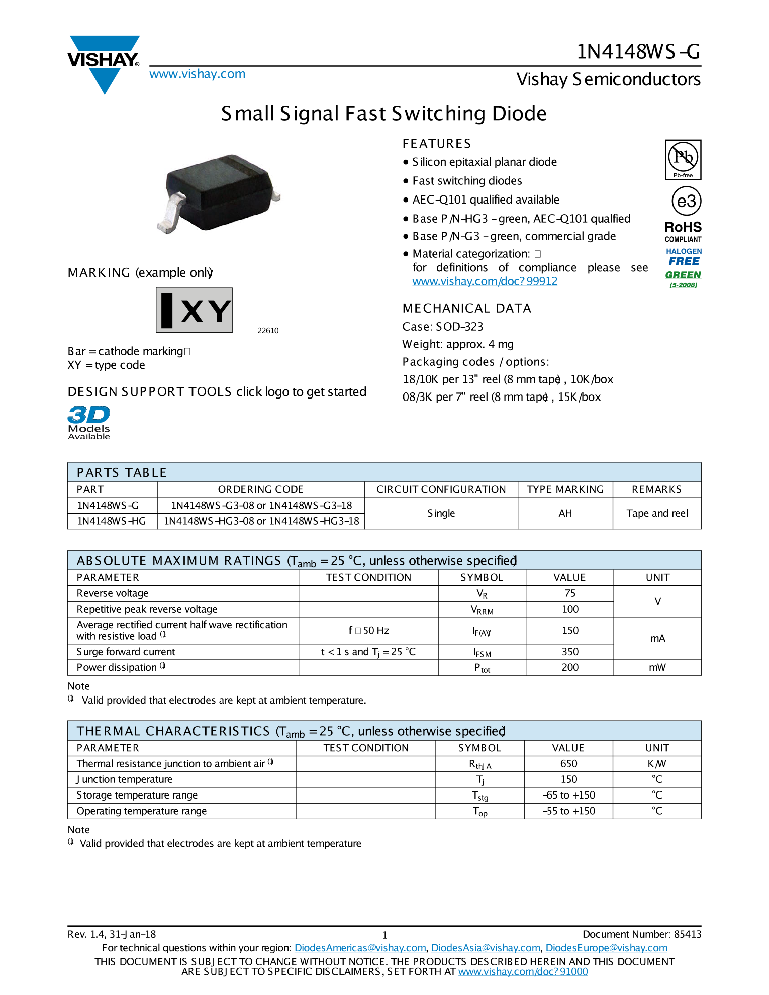 1N4148WS-HG3-08_（VISHAY(威世)）1N4148WS-HG3-08中文资料_价格_PDF手册-立创电子商城