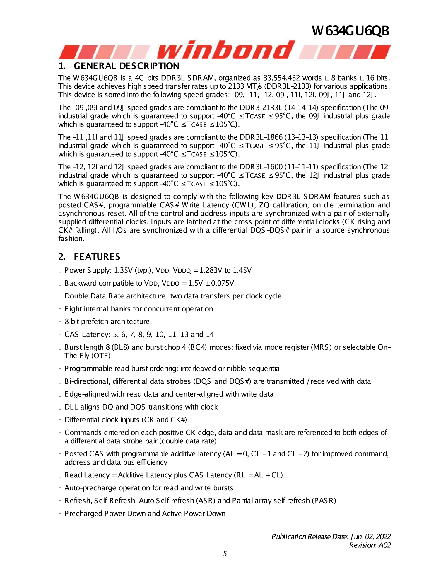W634GU6QB-11_（WINBOND(华邦)）W634GU6QB-11中文资料_价格_PDF手册-立创电子商城
