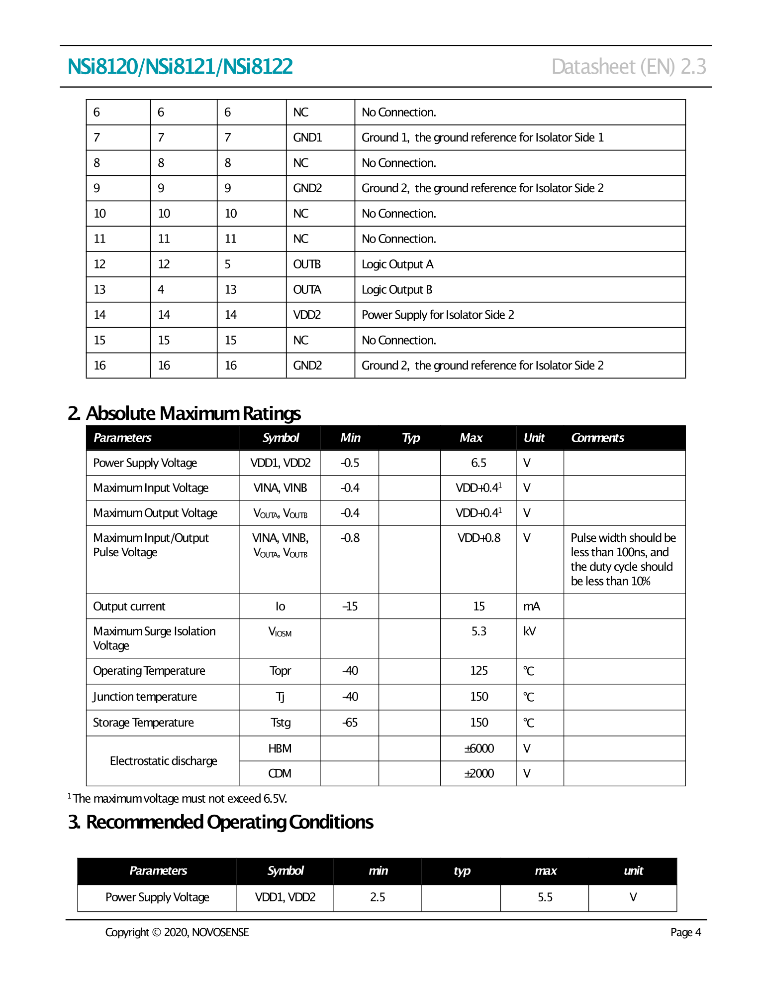 NSi8122N1_（NOVOSENSE(纳芯微)）NSi8122N1中文资料_价格_PDF手册-立创电子商城