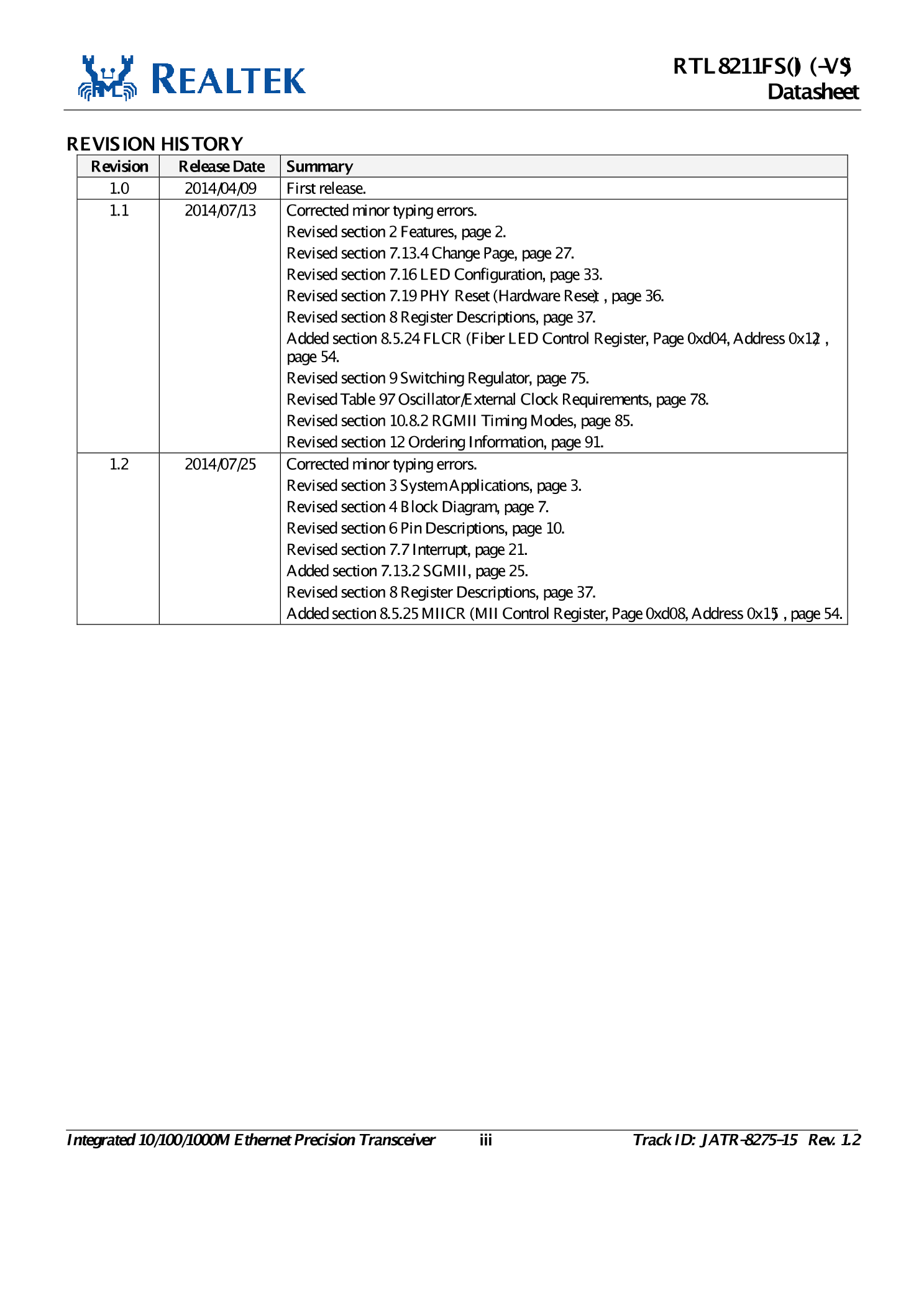 RTL8211FS-CG_（REALTEK(瑞昱)）RTL8211FS-CG中文资料_价格_PDF手册-立创电子商城