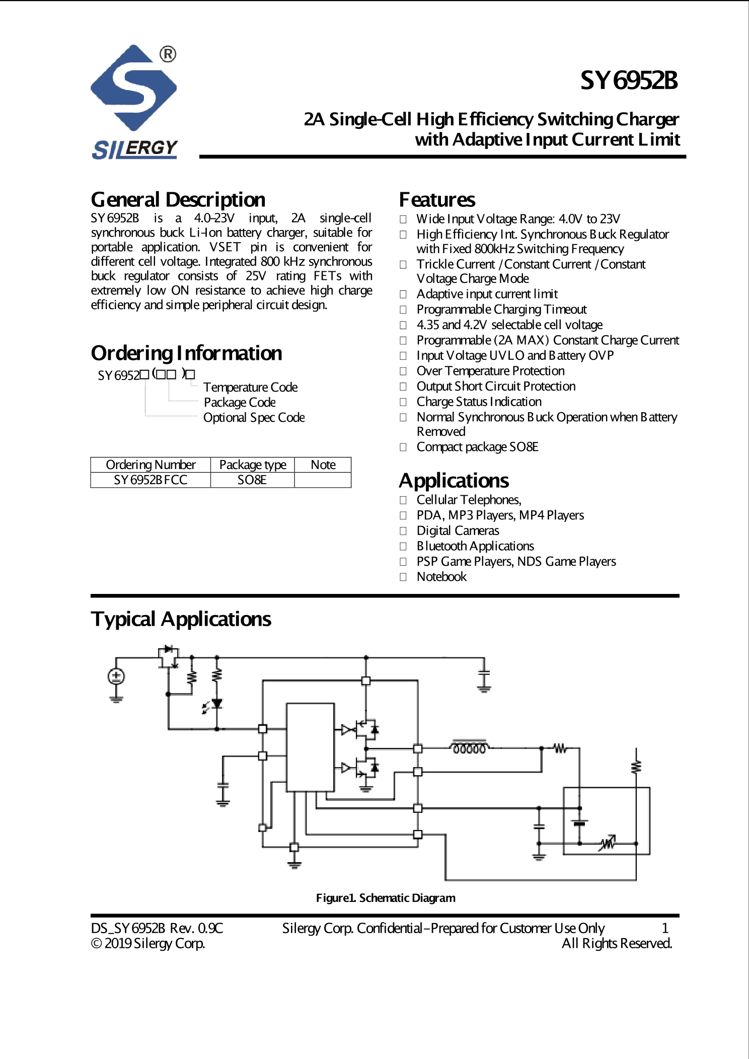 SY6952BFCC_（silergy(矽力杰)）SY6952BFCC中文资料_价格_PDF手册-立创电子商城
