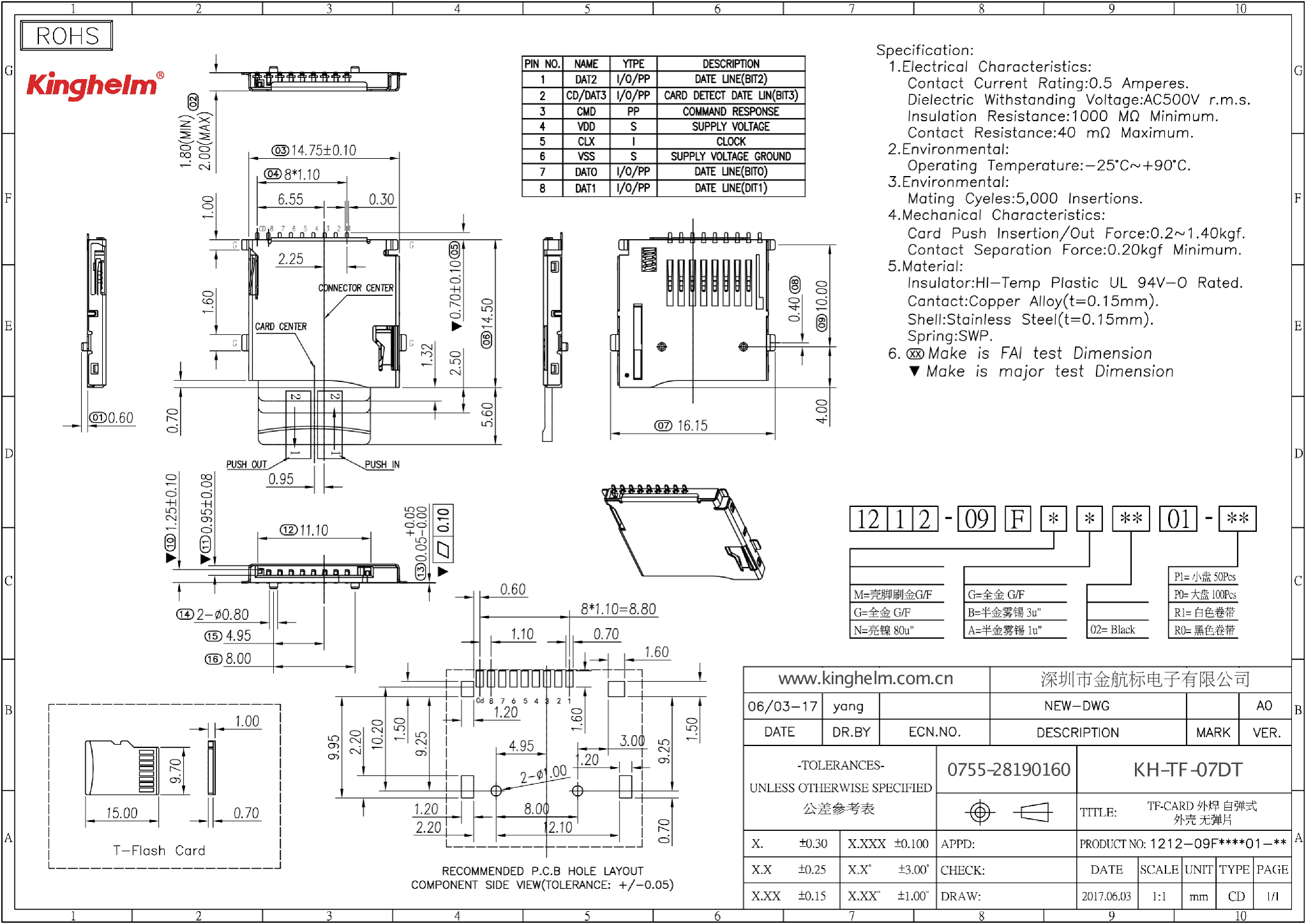 KH-TF-07DT_（kinghelm(金航标)）KH-TF-07DT中文资料_价格_PDF手册-立创电子商城