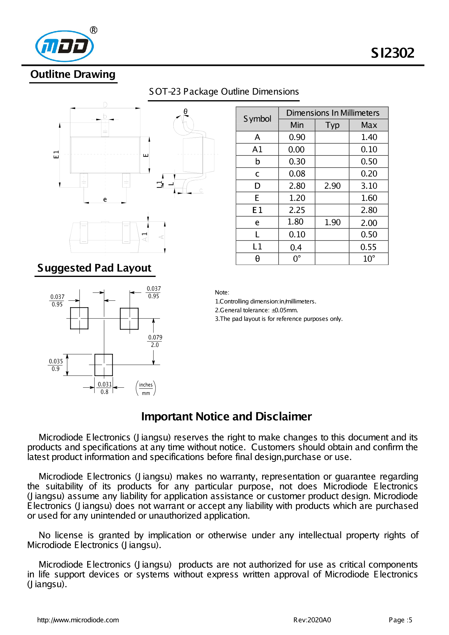 SI2302_（MDD）SI2302中文资料_价格_PDF手册-立创电子商城