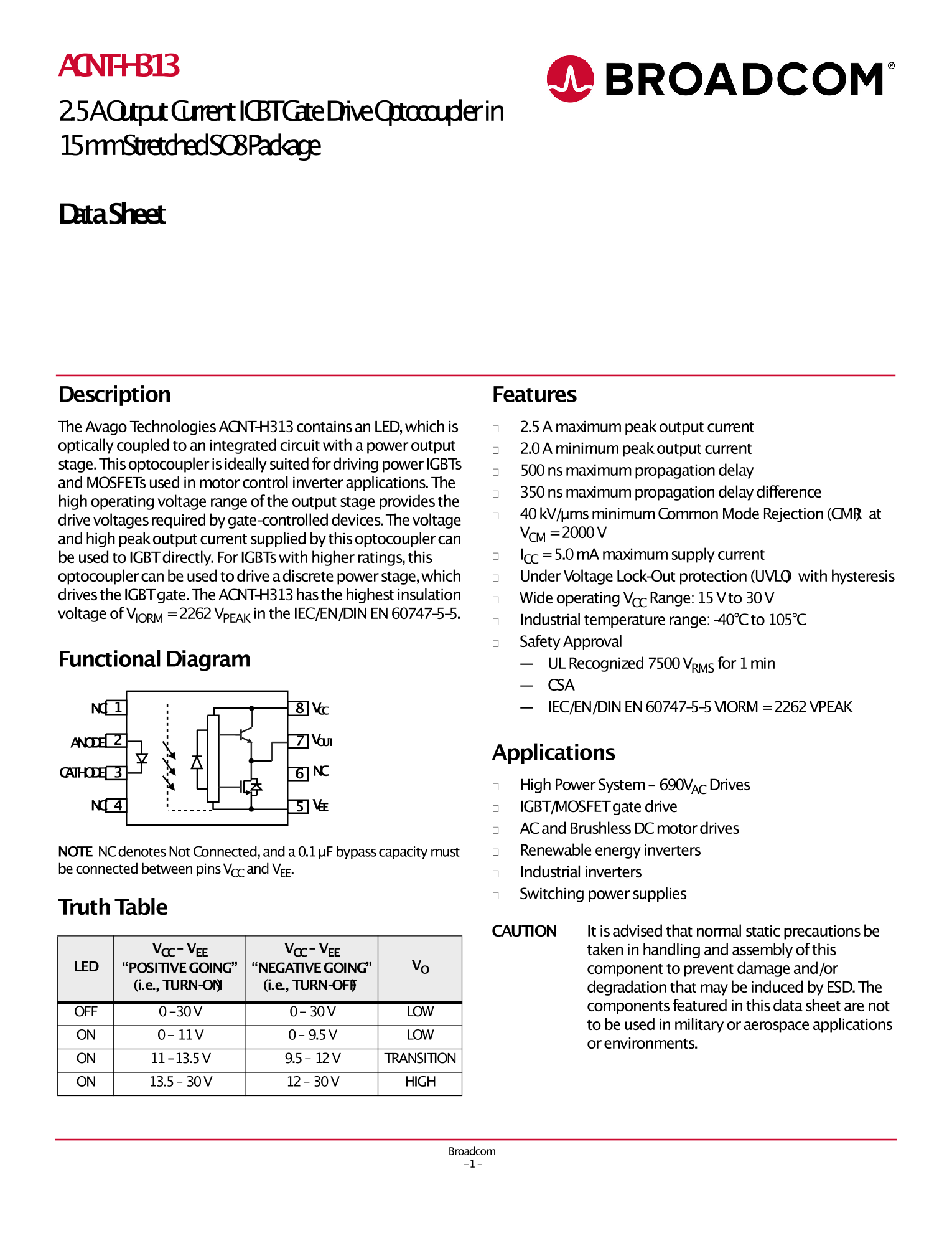 ACNT-H313-500E_（Broadcom/AVAGO(安华高)）ACNT-H313-500E中文资料_价格_PDF手册-立创电子商城