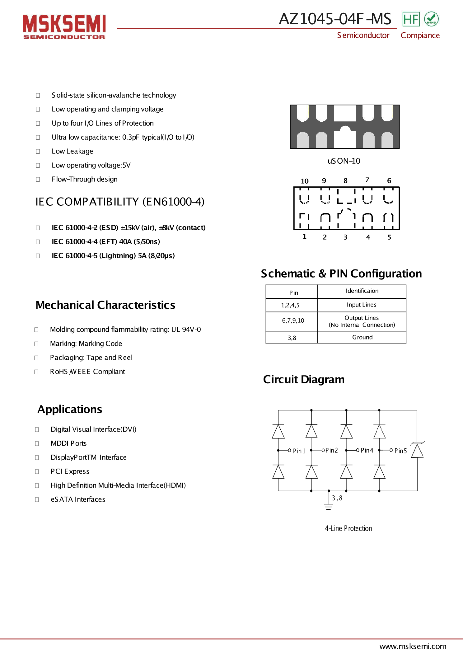 AZ1045-04F-MS_（MSKSEMI(美森科)）AZ1045-04F-MS中文资料_价格_PDF手册-立创电子商城