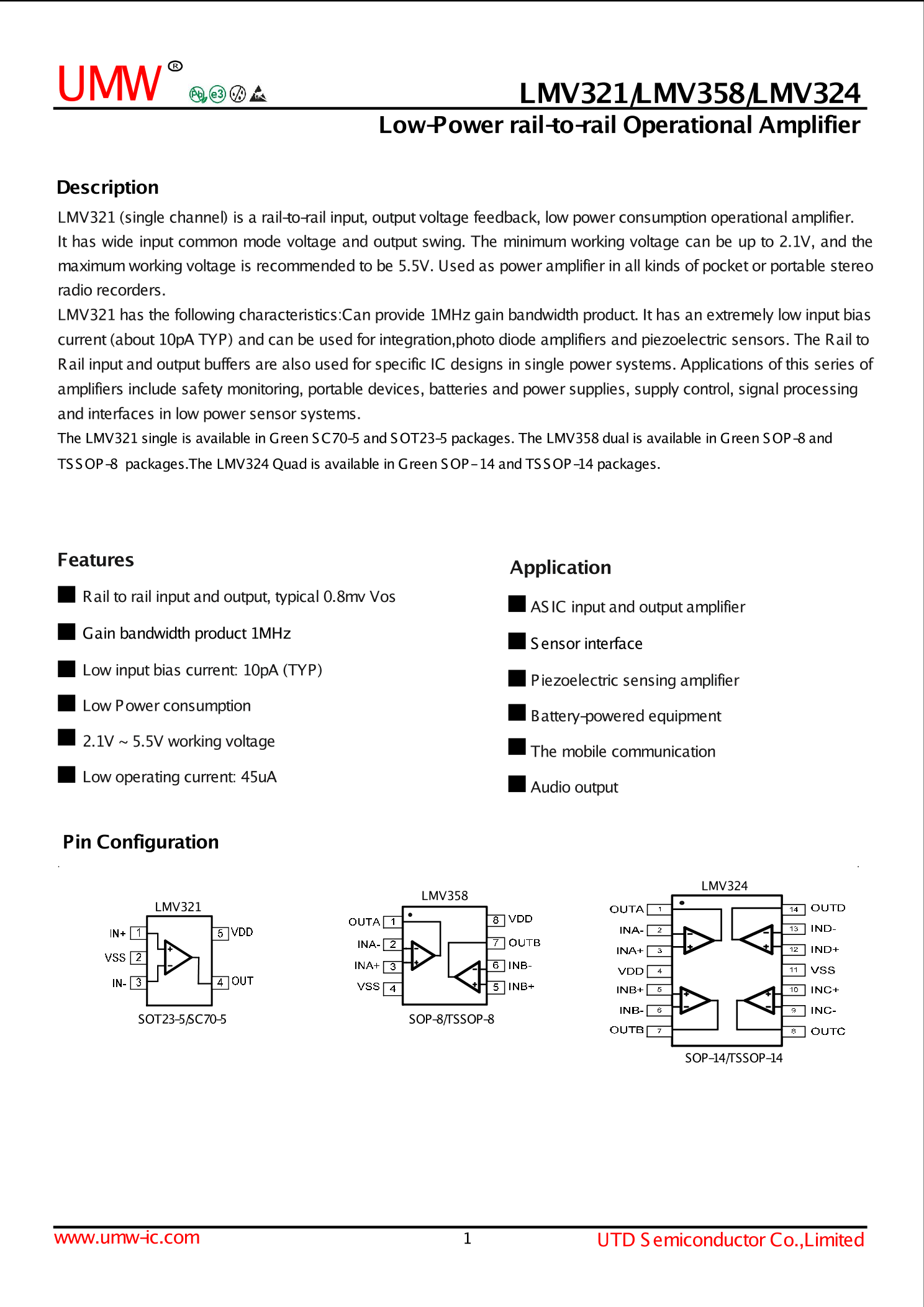 LMV358IDR_（UMW(友台半导体)）LMV358IDR中文资料_价格_PDF手册-立创电子商城