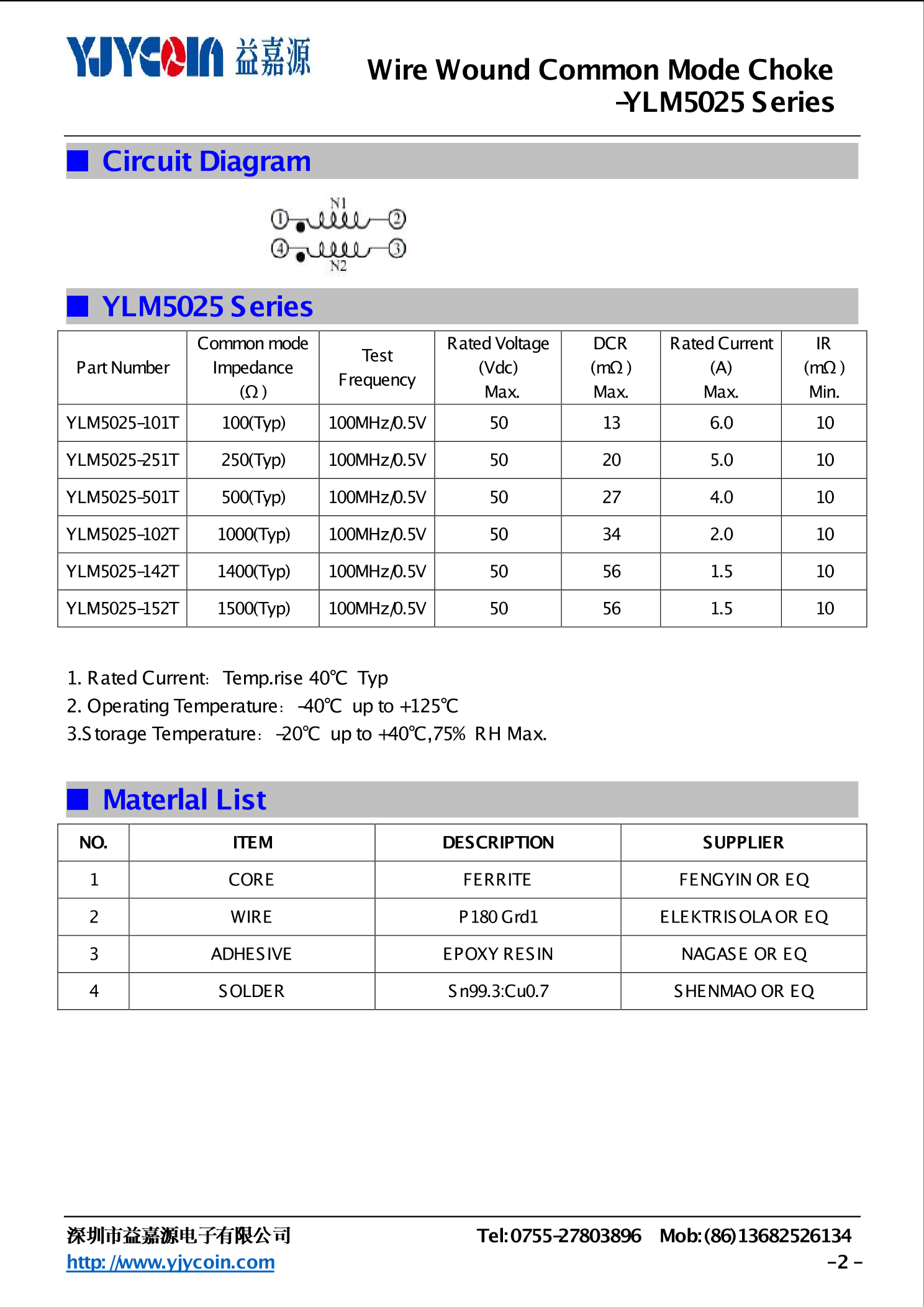 YLM5025-251T_（YJYCOIN(益嘉源)）YLM5025-251T中文资料_价格_PDF手册-立创电子商城