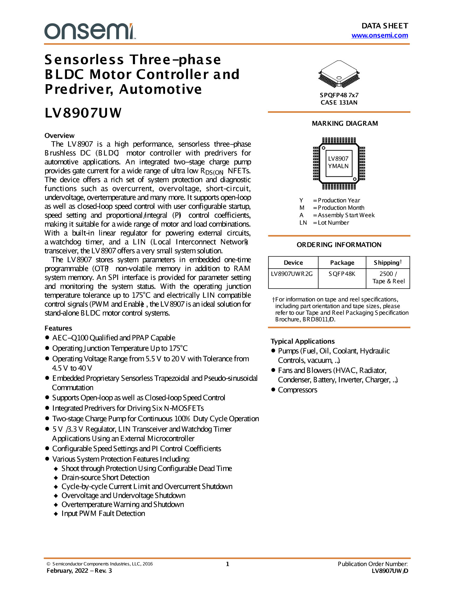 LV8907UWR2G_（onsemi(安森美)）LV8907UWR2G中文资料_价格_PDF手册-立创电子商城