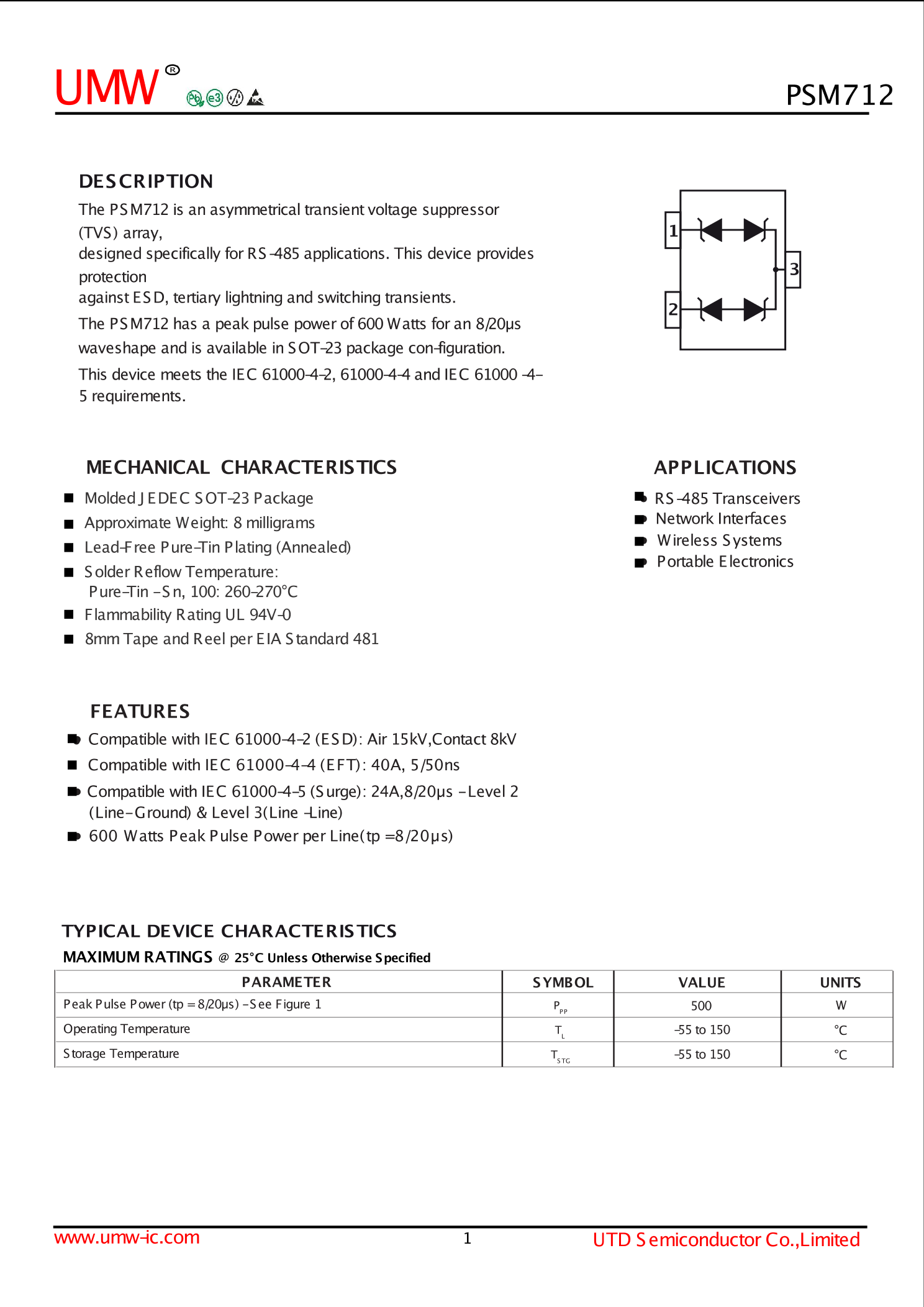 PSM712-LF-T7_（UMW(广东友台半导体)）PSM712-LF-T7中文资料_价格_PDF手册-立创电子商城