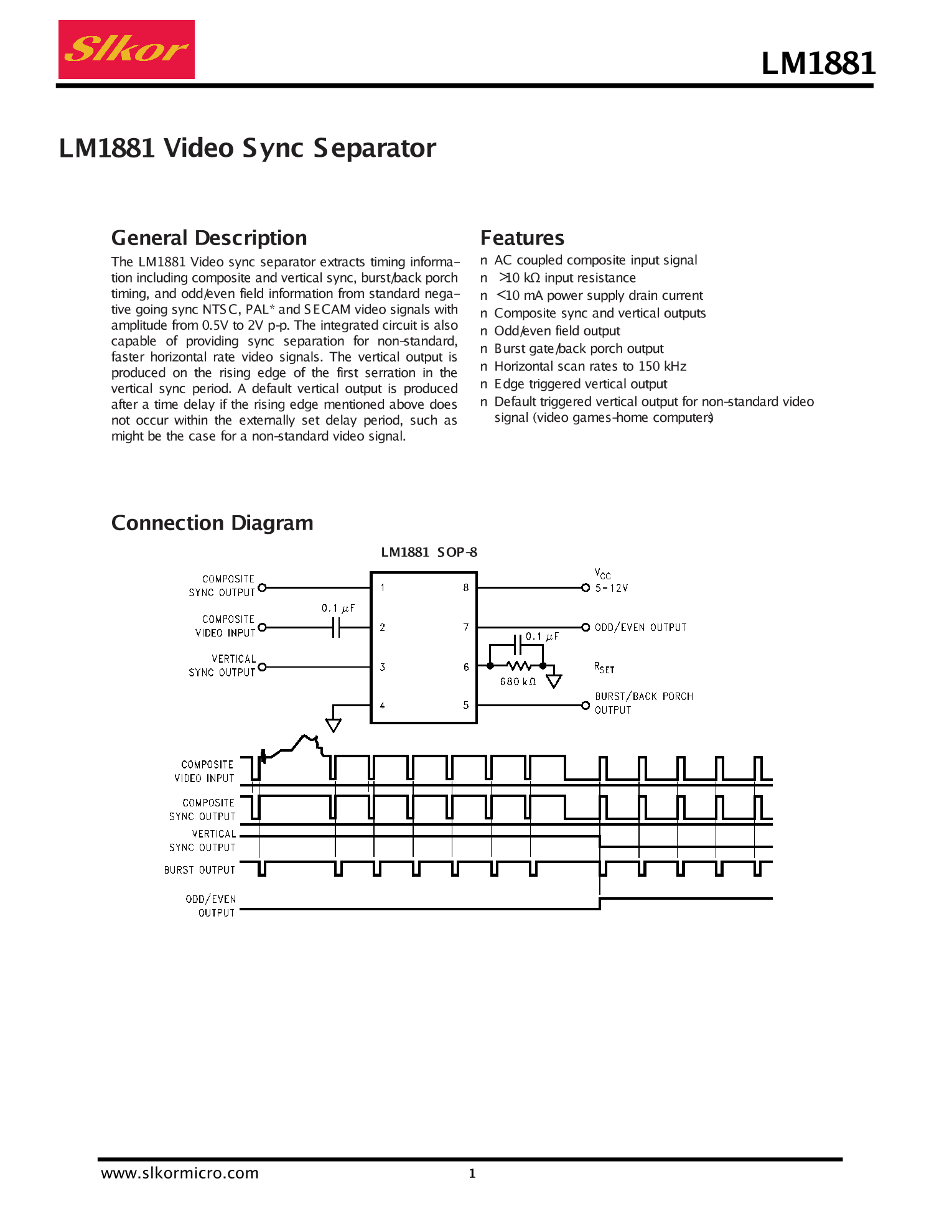 LM1881_（Slkor(萨科微)）LM1881中文资料_价格_PDF手册-立创电子商城