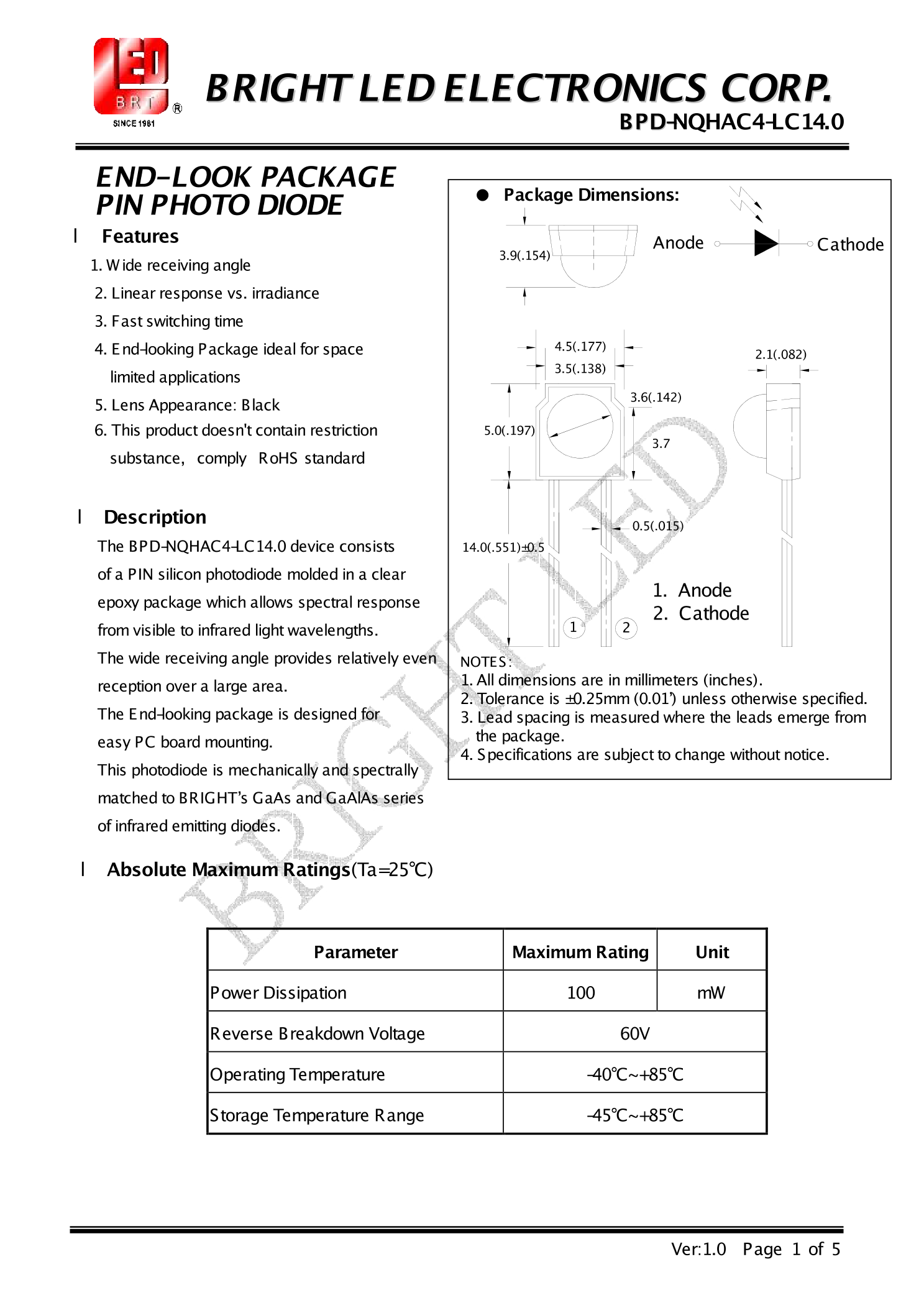 BPD-NQHAC4-LC14.0_（BrtLed(佰鸿)）BPD-NQHAC4-LC14.0中文资料_价格_PDF手册-立创电子商城