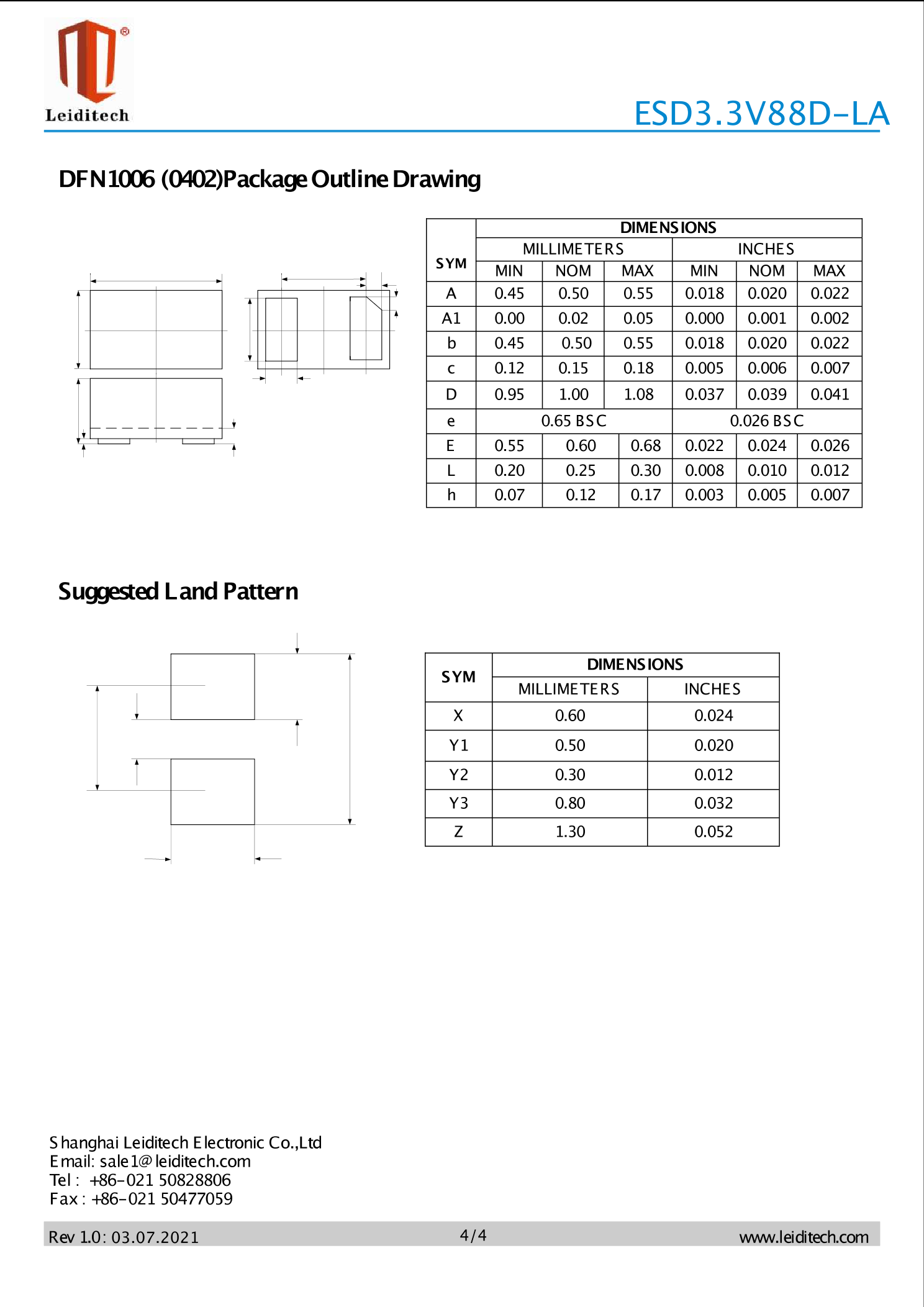 ESD3.3V88D-LA_（Leiditech(雷卯电子)）ESD3.3V88D-LA中文资料_价格_PDF手册-立创电子商城