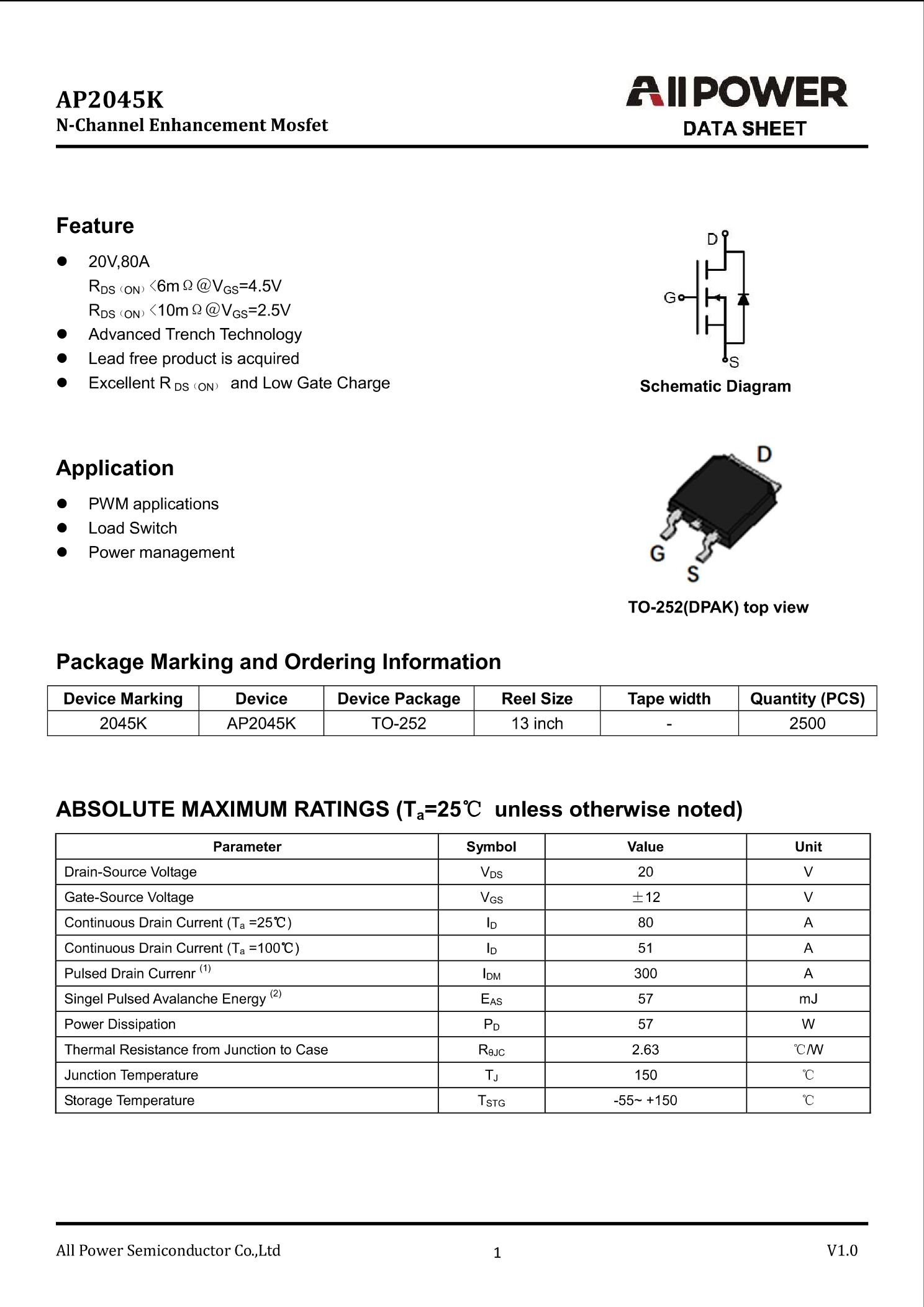 AP2045K_（ALLPOWER(铨力)）AP2045K中文资料_价格_PDF手册-立创电子商城