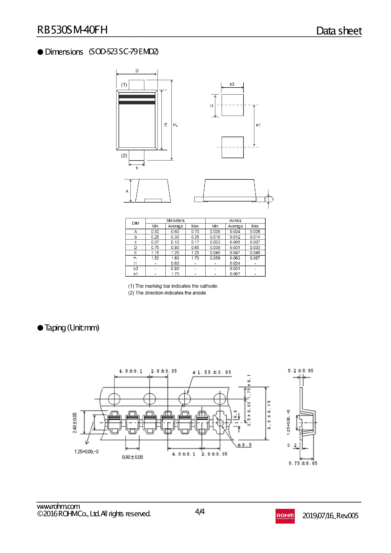 RB530SM-40FHT2R_（ROHM(罗姆)）RB530SM-40FHT2R中文资料_价格_PDF手册-立创电子商城