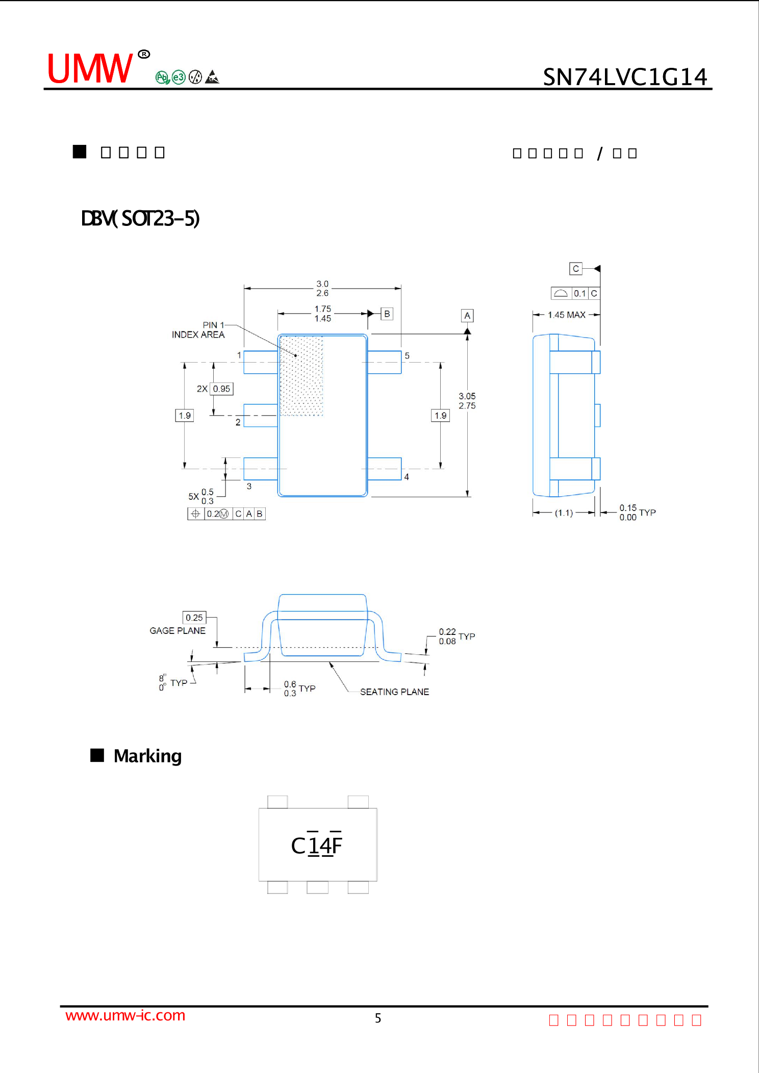 SN74LVC1G14DBVR_（UMW(友台半导体)）SN74LVC1G14DBVR中文资料_价格_PDF手册-立创电子商城