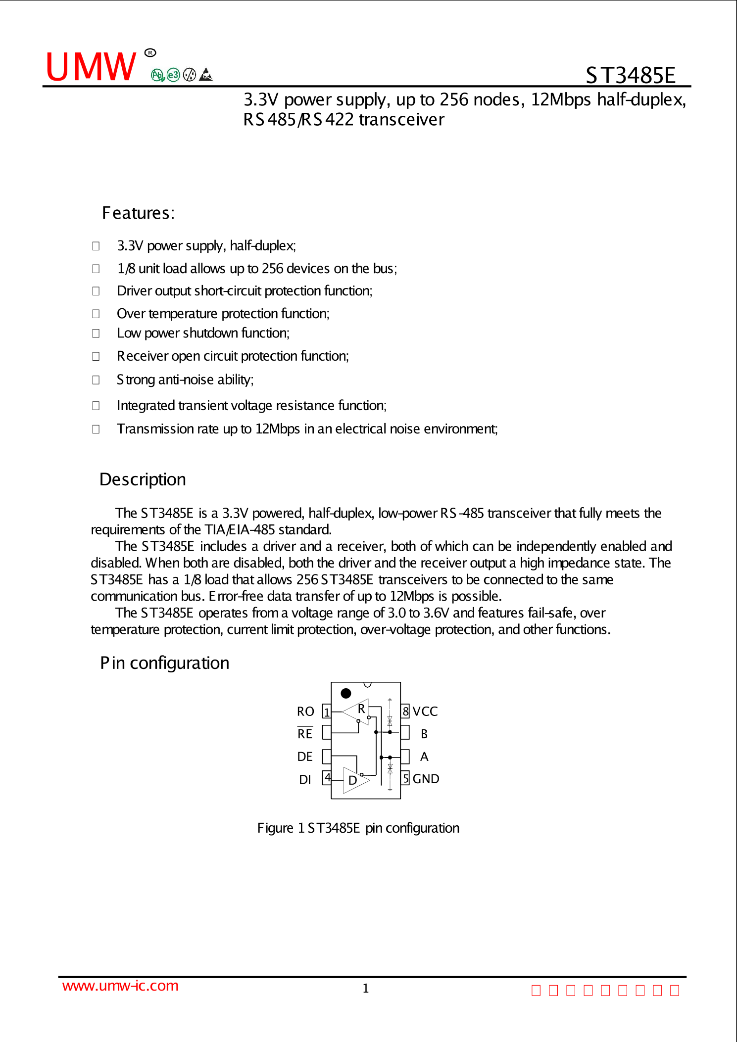 ST3485EBDR_（UMW(友台半导体)）ST3485EBDR中文资料_价格_PDF手册-立创电子商城