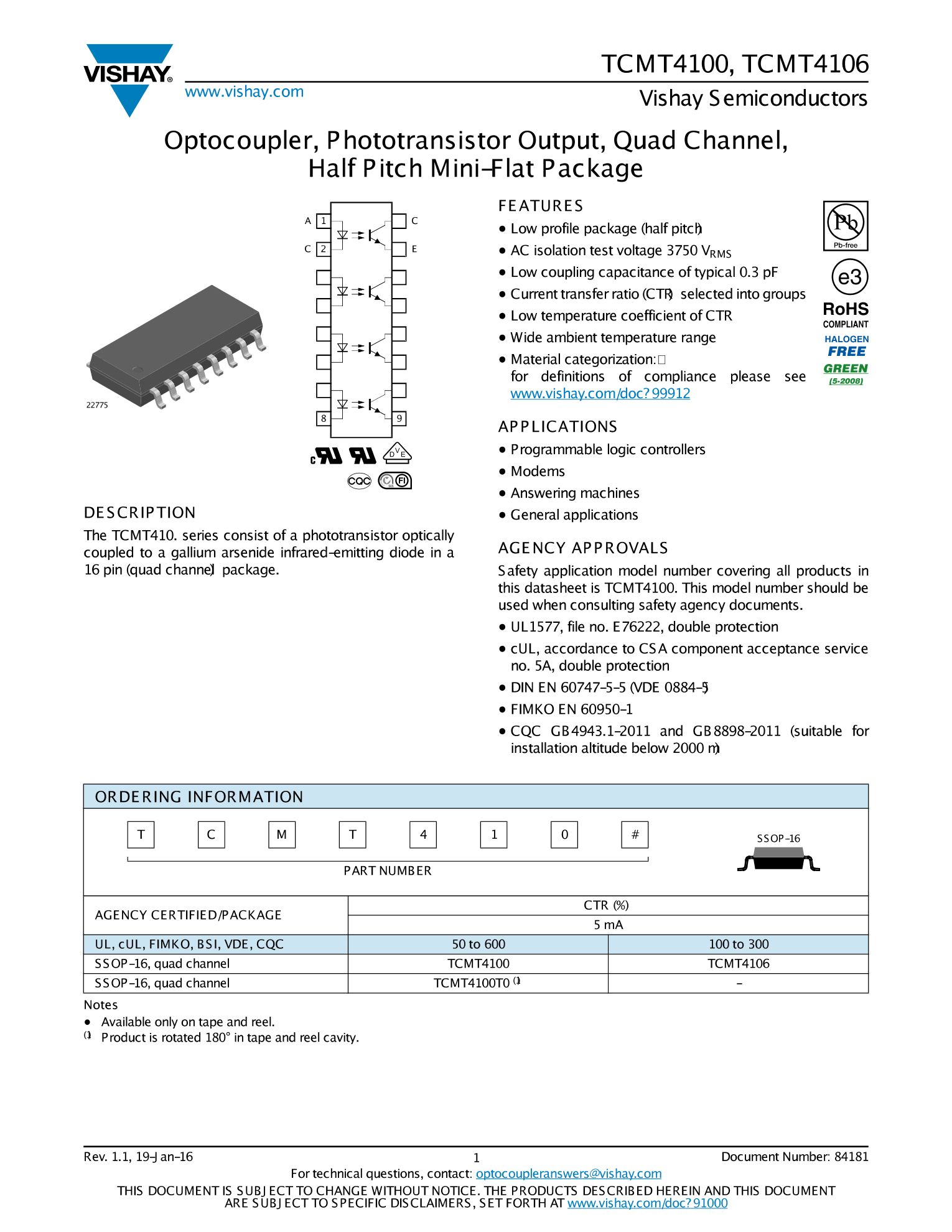 TCMT4100_（VISHAY(威世)）TCMT4100中文资料_价格_PDF手册-立创电子商城