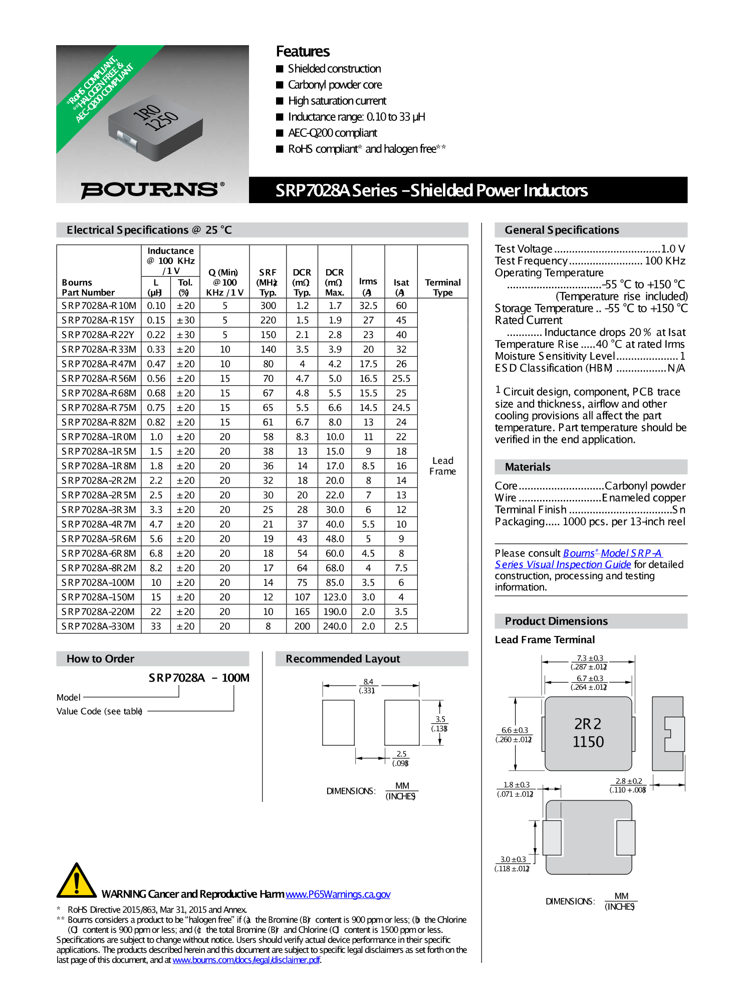 SRP7028A-3R3M_（BOURNS）SRP7028A-3R3M中文资料_价格_PDF手册-立创电子商城
