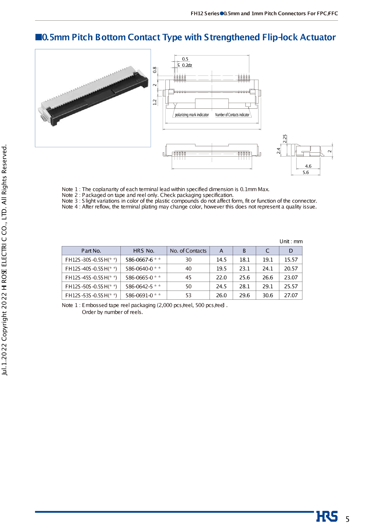 FH12-12S-1SH(55)_（HRS(广濑)）FH12-12S-1SH(55)中文资料_价格_PDF手册-立创电子商城