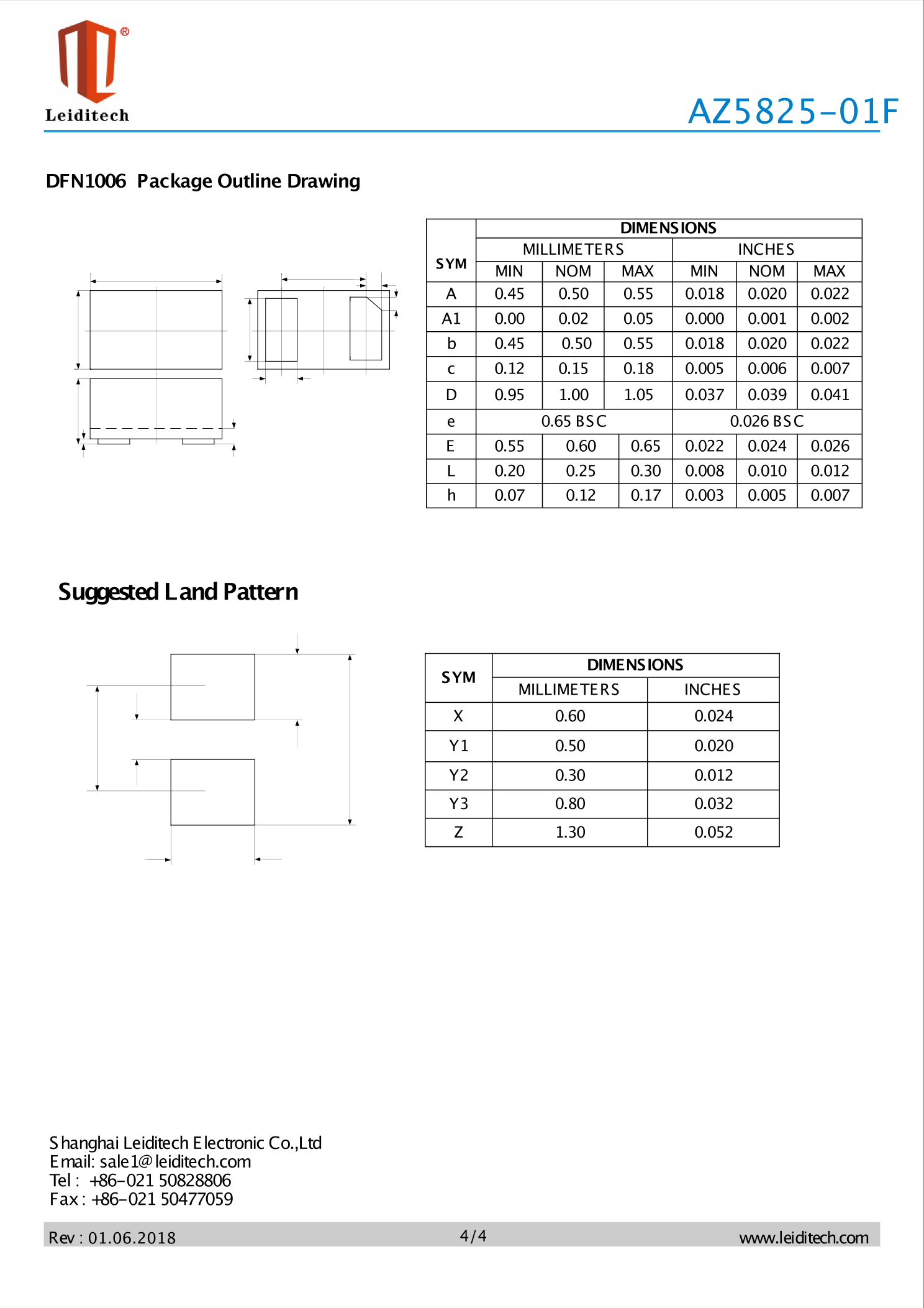AZ5825-01F_（Leiditech(雷卯电子)）AZ5825-01F中文资料_价格_PDF手册-立创电子商城