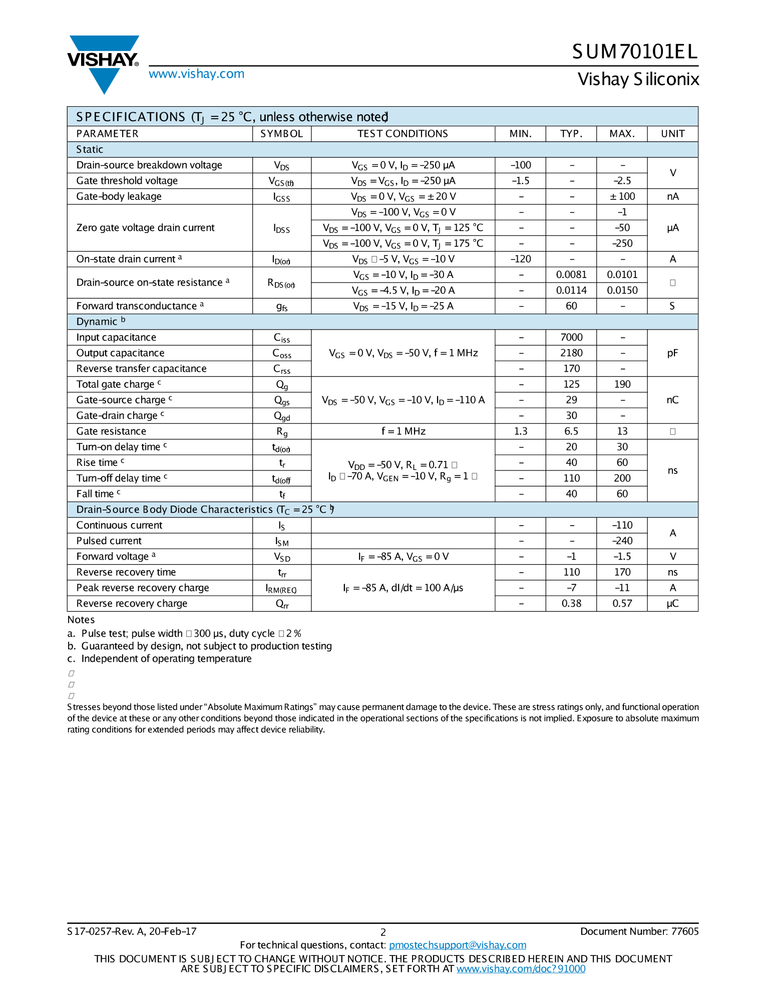 SUM70101EL-GE3_（VISHAY(威世)）SUM70101EL-GE3中文资料_价格_PDF手册-立创电子商城