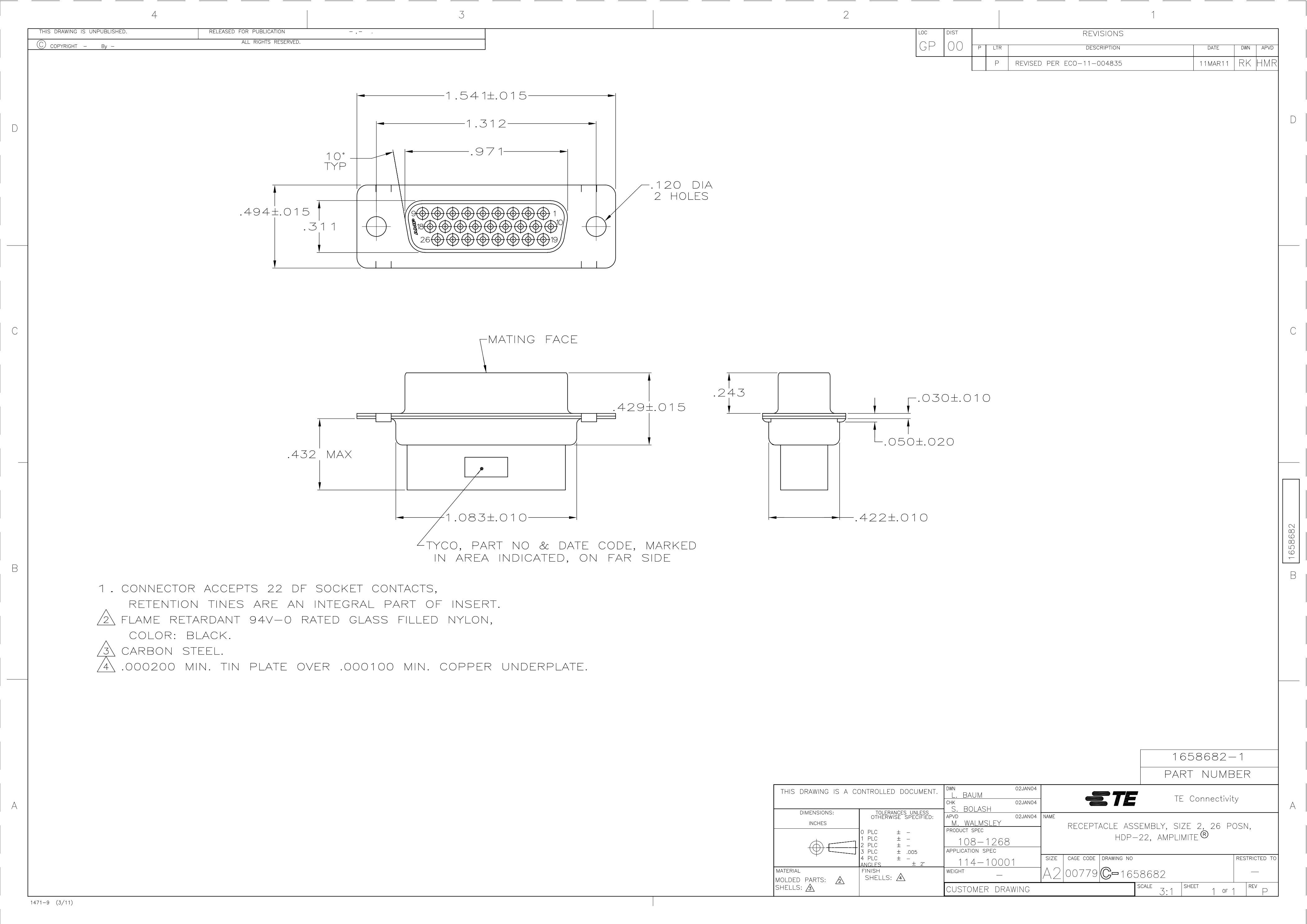 1658682-1_（TE Connectivity(美国泰科)）1658682-1中文资料_价格_PDF手册-立创电子商城
