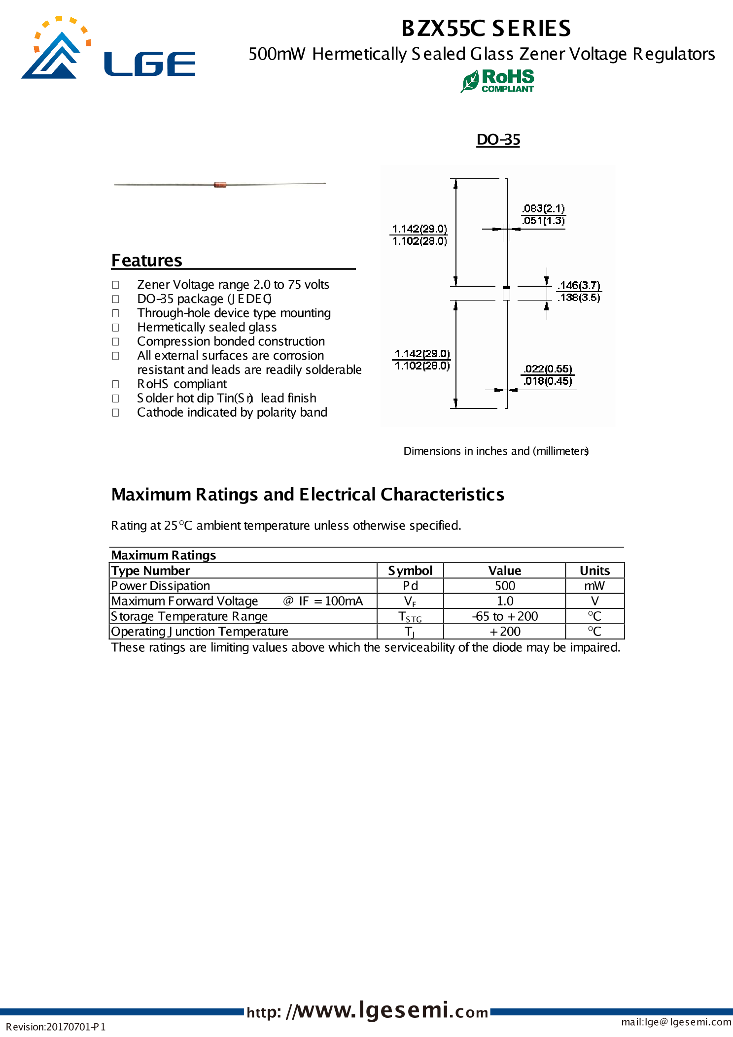 BZX55C2V0_（LGE(鲁光)）BZX55C2V0中文资料_价格_PDF手册-立创电子商城