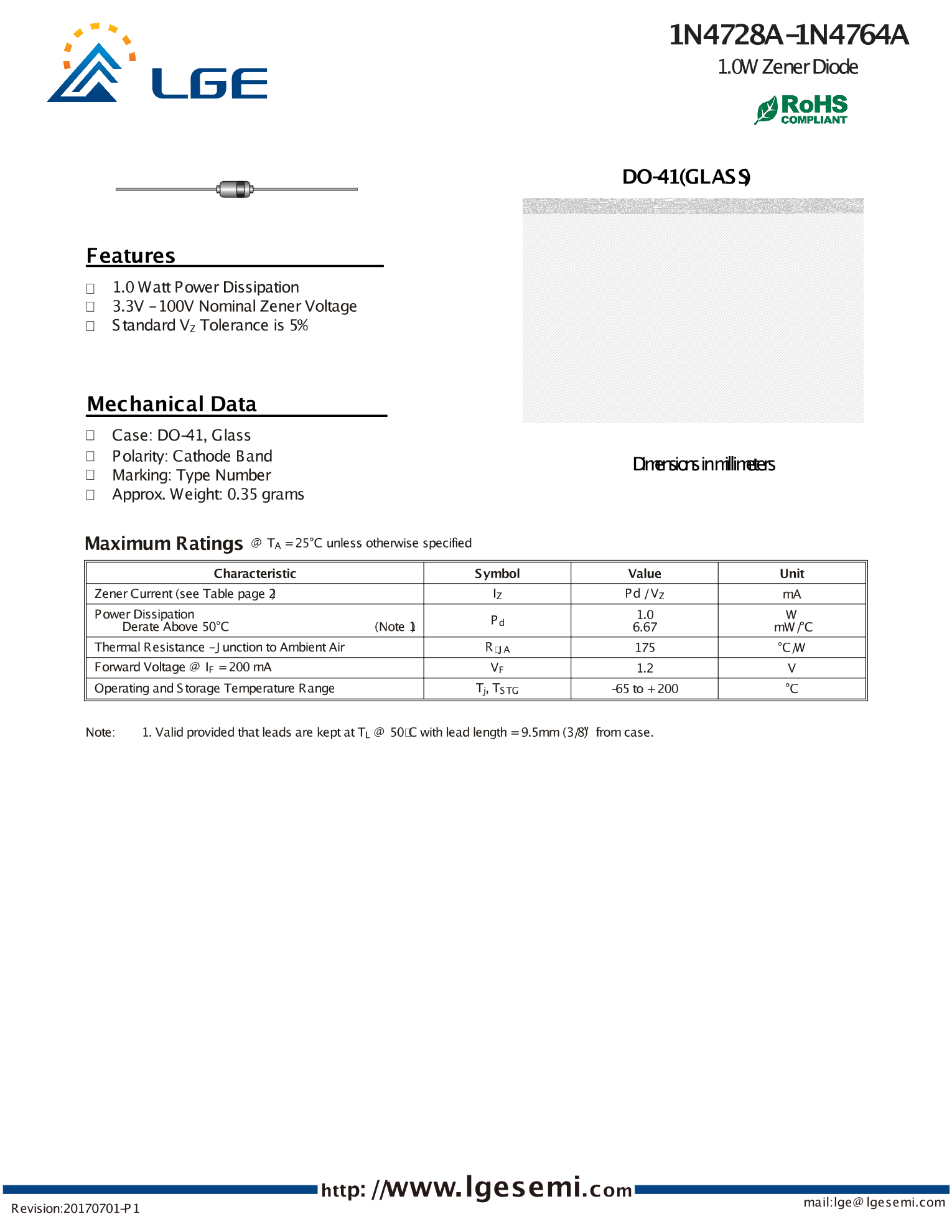 1N4733A_（LGE(鲁光)）1N4733A中文资料_价格_PDF手册-立创电子商城