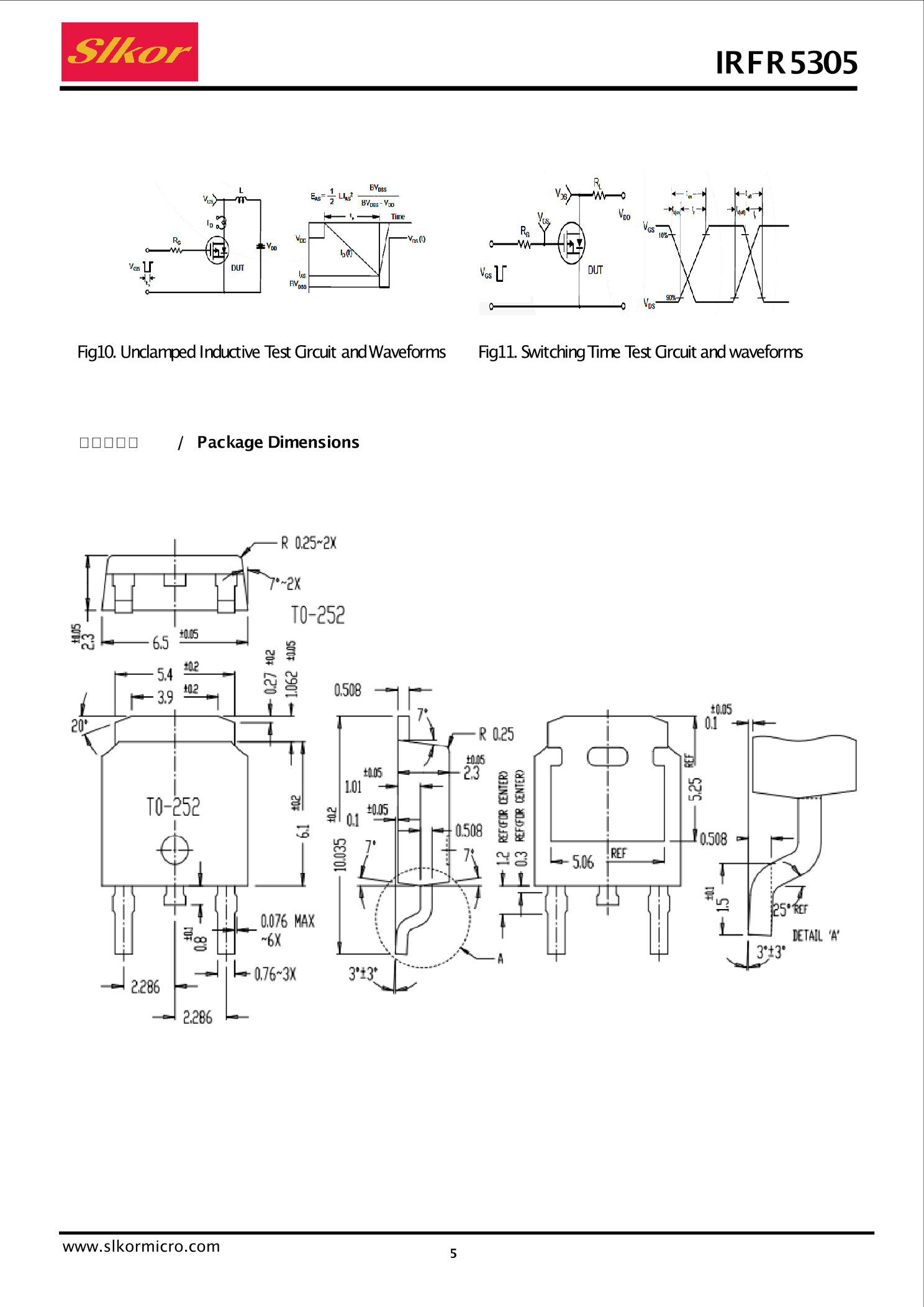 IRFR5305_（Slkor(萨科微)）IRFR5305中文资料_价格_PDF手册-立创电子商城