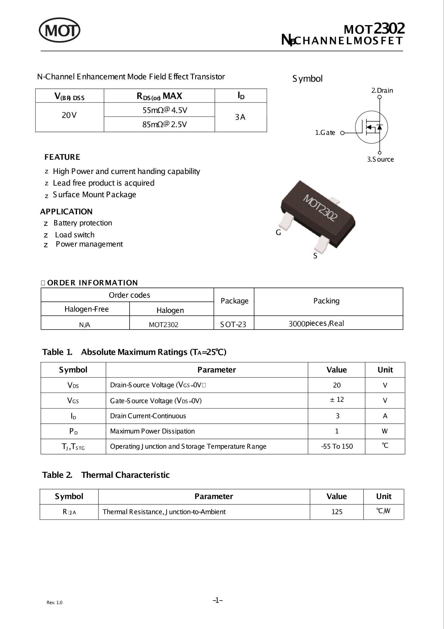 2302_（MOT(仁懋)）2302中文资料_价格_PDF手册-立创电子商城