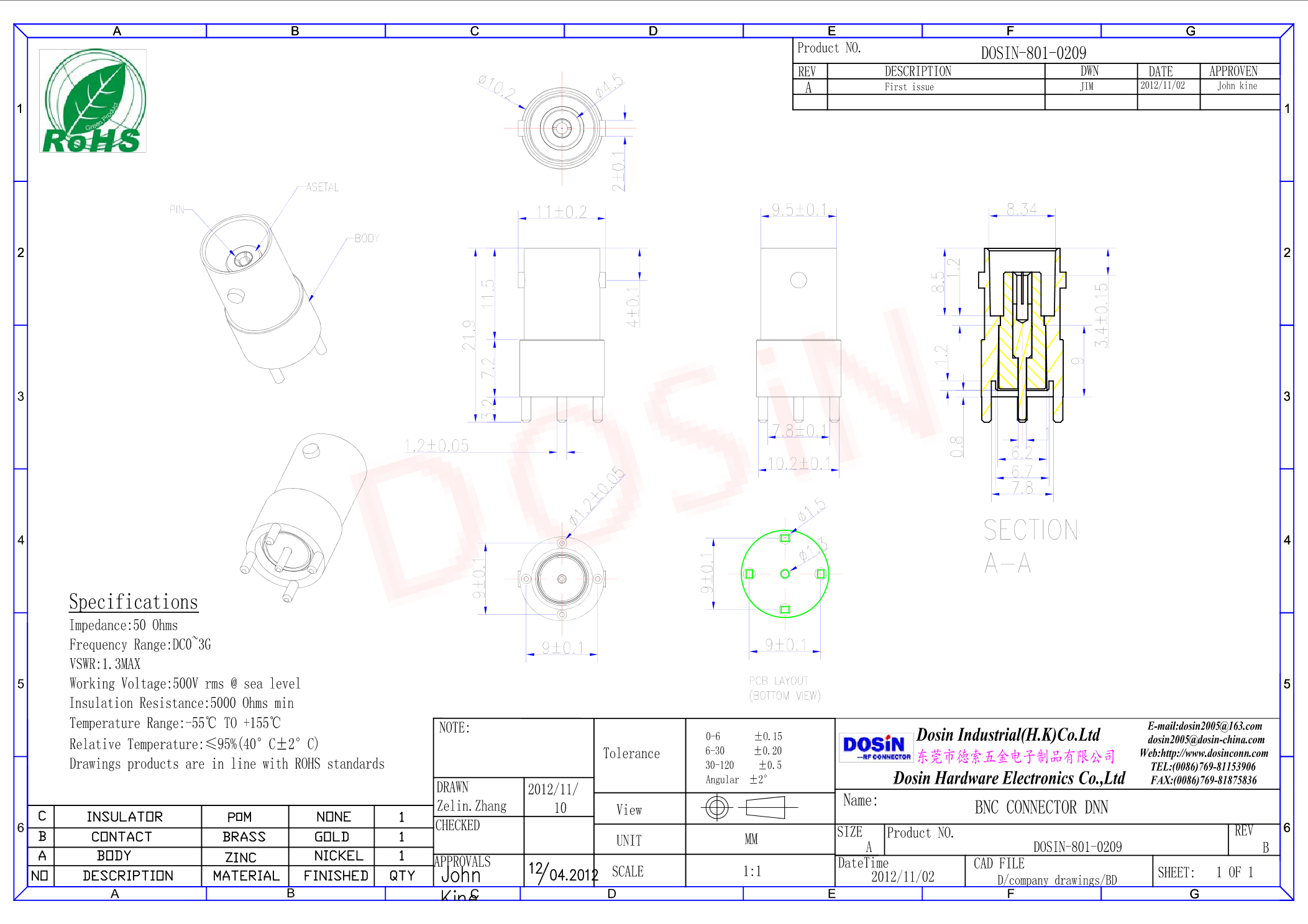DOSIN-801-0209_（dosinconn(德索五金)）DOSIN-801-0209中文资料_价格_PDF手册-立创电子商城