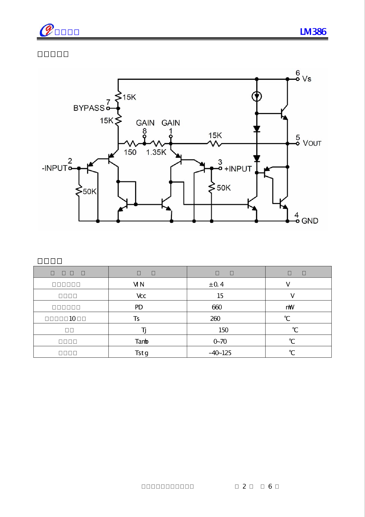 LM386_（Gcore(扬州国芯)）LM386中文资料_价格_PDF手册-立创电子商城