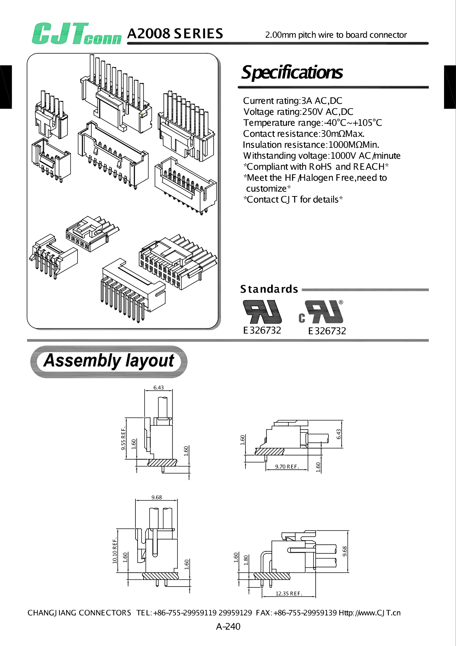 A2008WV-2X4P_（CJT(长江连接器)）A2008WV-2X4P中文资料_价格_PDF手册-立创电子商城