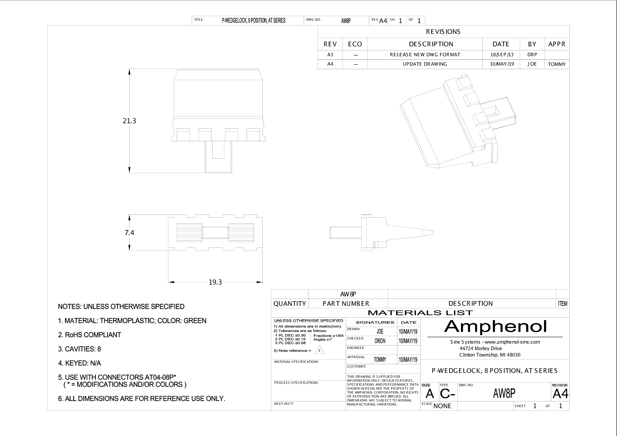 AW8P_（Amphenol）AW8P中文资料_价格_PDF手册-立创电子商城