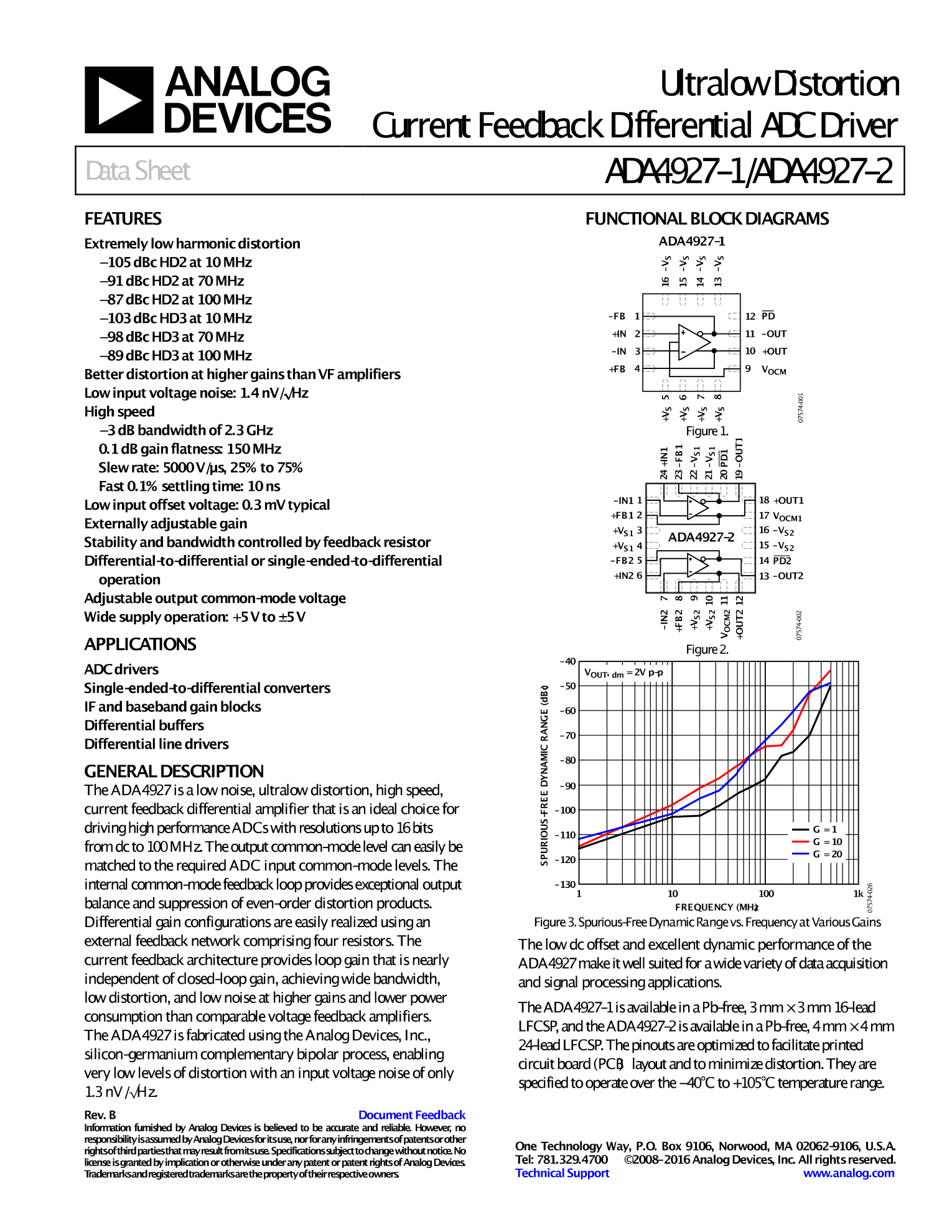 ADA4927-1YCPZ-R7_（ADI(亚德诺)）ADA4927-1YCPZ-R7中文资料_价格_PDF手册-立创电子商城