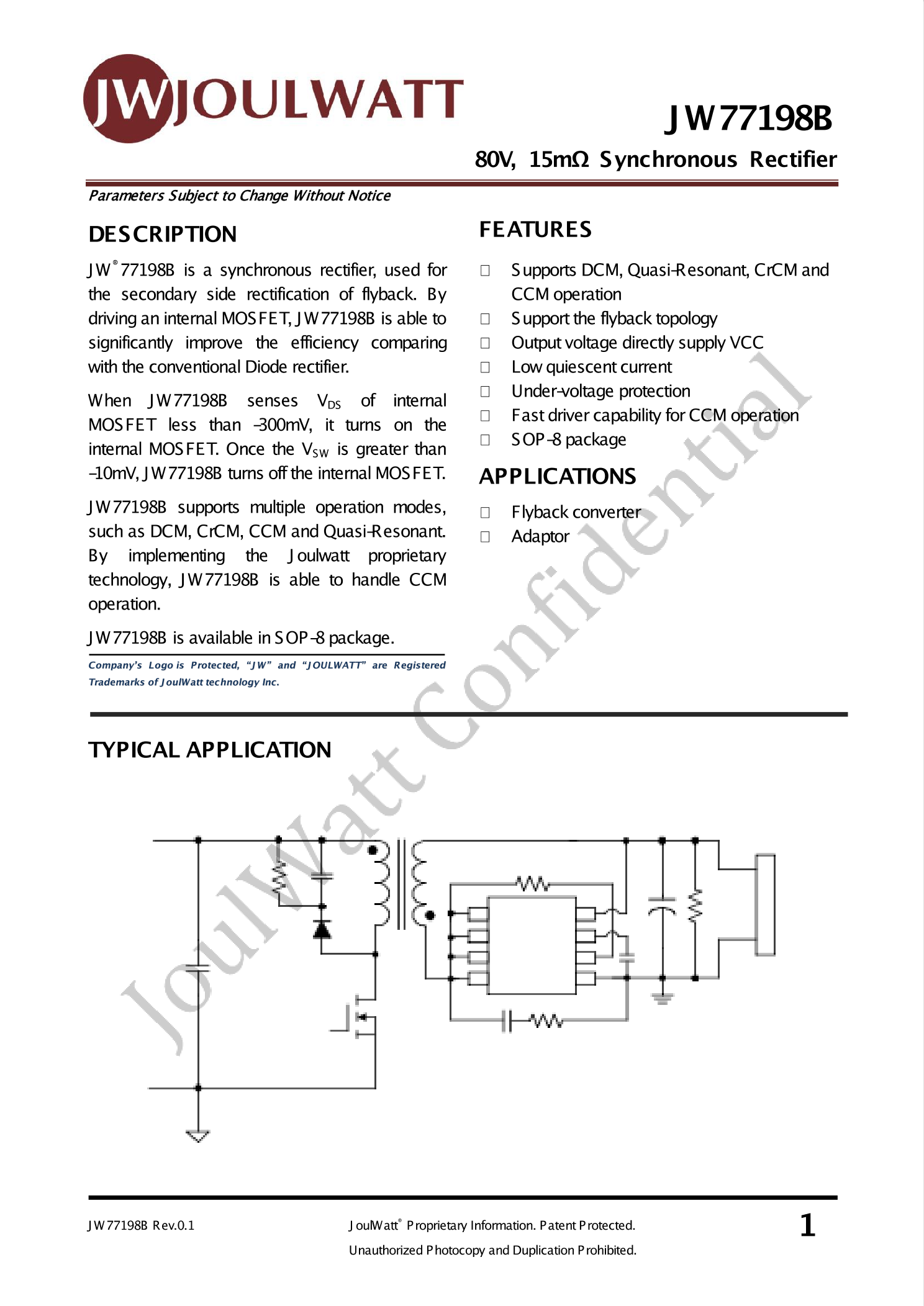 JW77198BSOPB#TRPBF_（Joulwatt(杰华特)）JW77198BSOPB#TRPBF中文资料_价格_PDF手册-立创电子商城