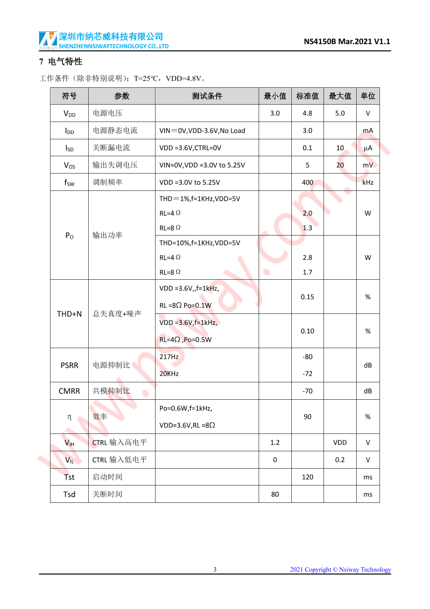 NS4150B_（Nsiway(纳芯威)）NS4150B中文资料_价格_PDF手册-立创电子商城