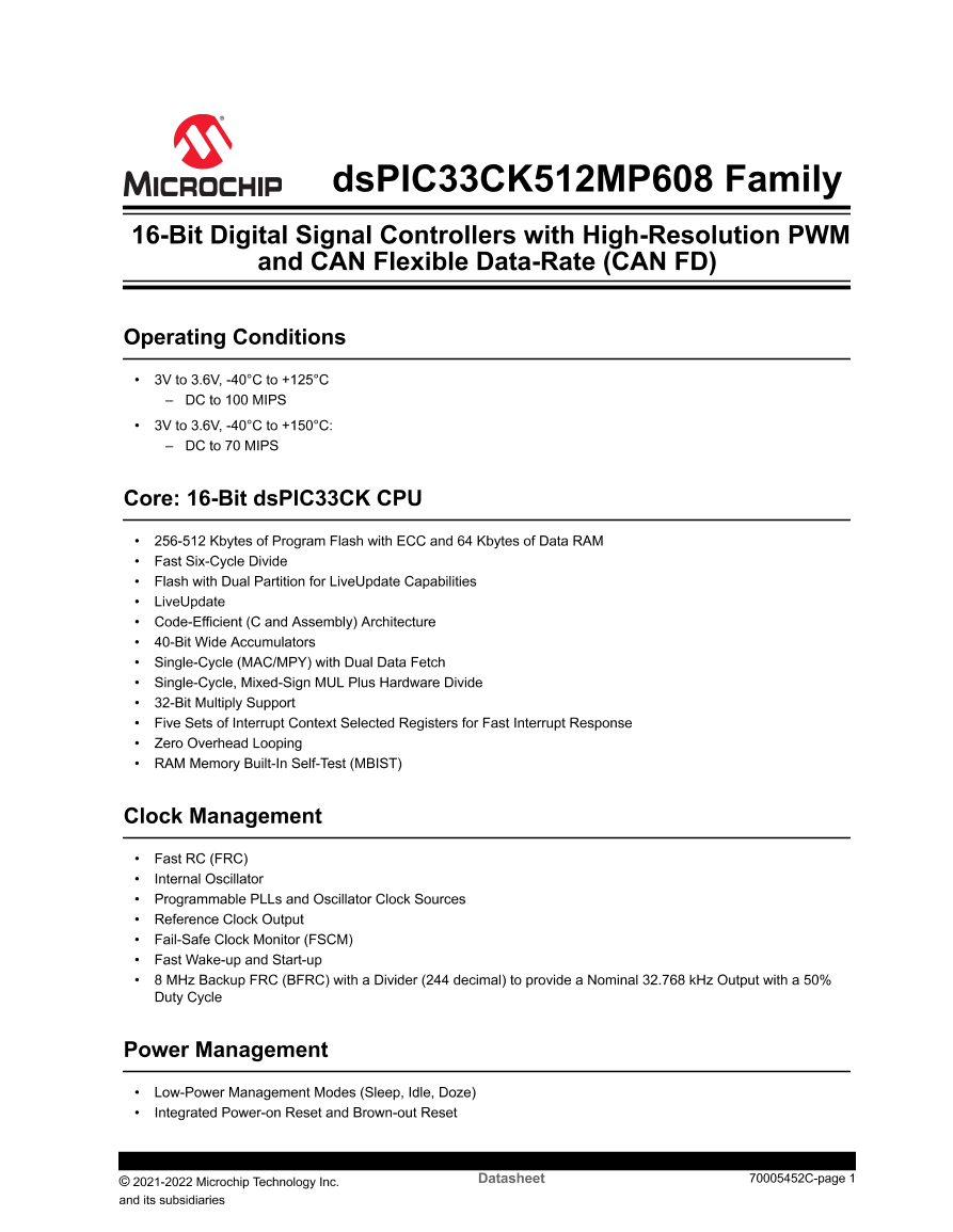 DSPIC33CK256MP306-I/PT_（MICROCHIP(美国微芯)）DSPIC33CK256MP306-I/PT中文资料_价格 ...